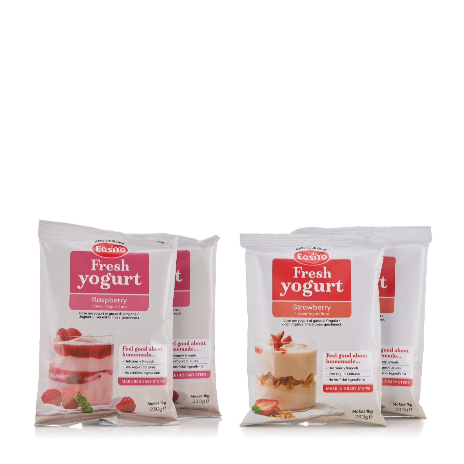 Easiyo Set of 4 Everyday Berry Yoghurt Selection - QVC UK