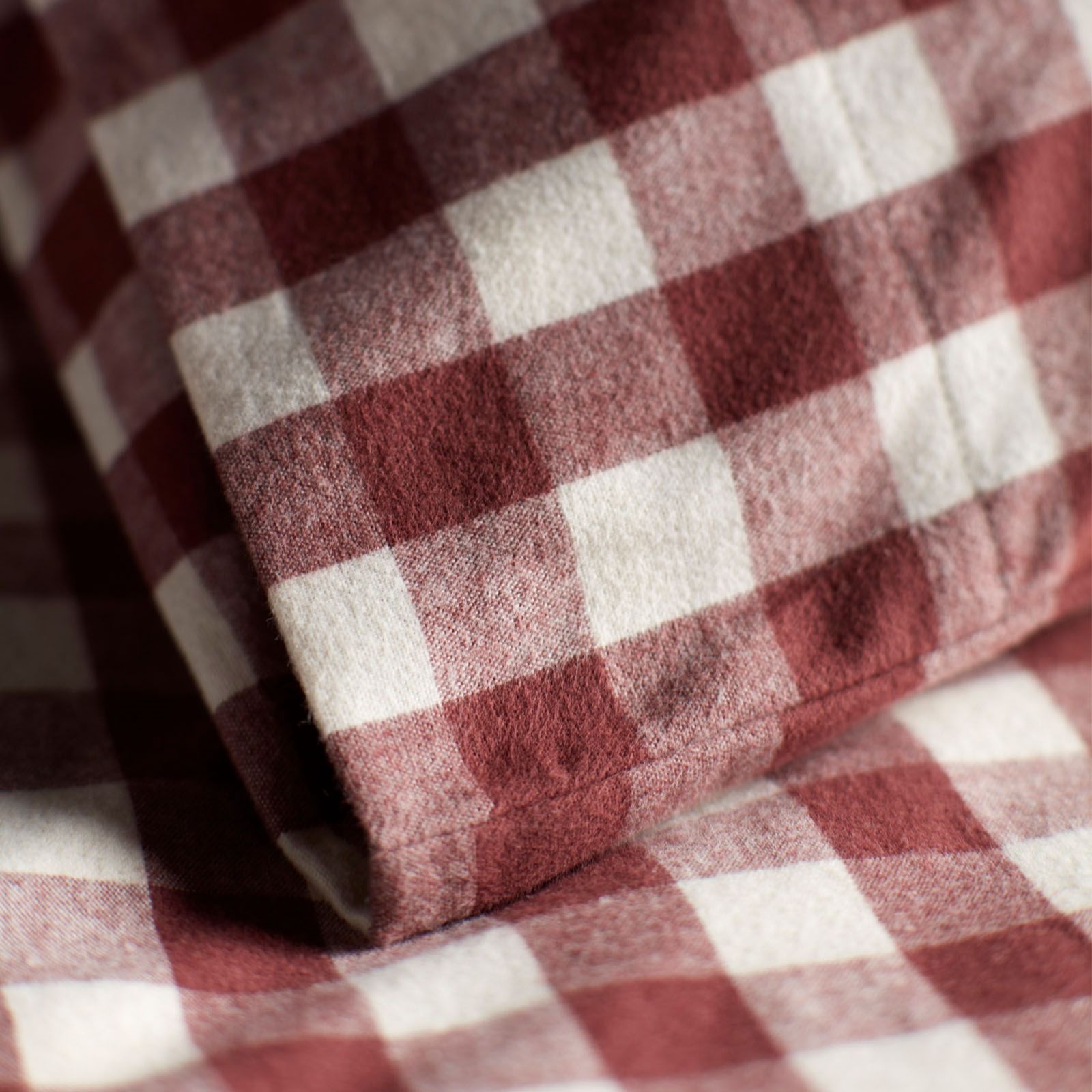Secret Linen Store Gingham Brushed Organic Cotton Pillowcase Pair - QVC UK