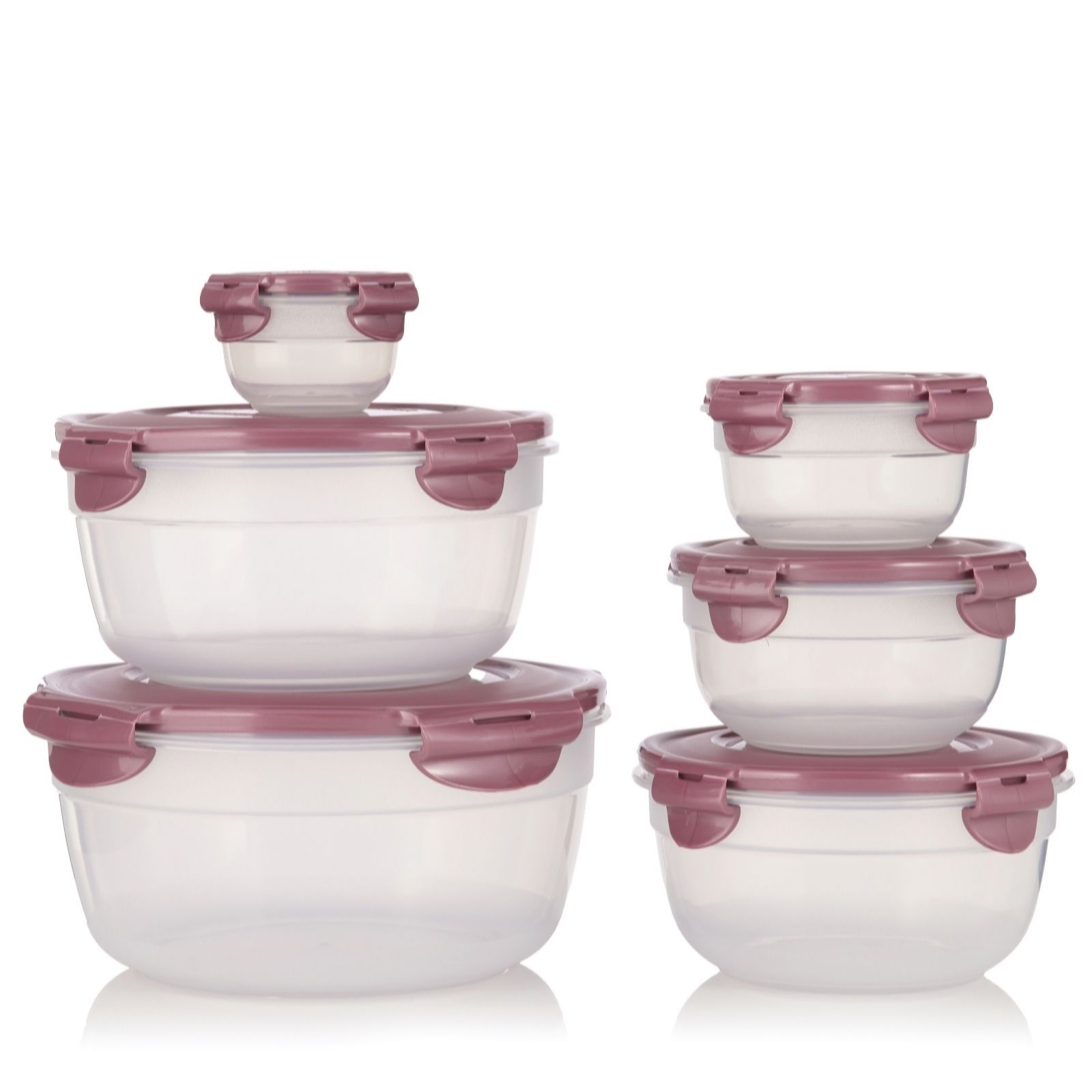 Outlet Lock & Lock 6 Piece Round Nestable Storage Set - QVC UK