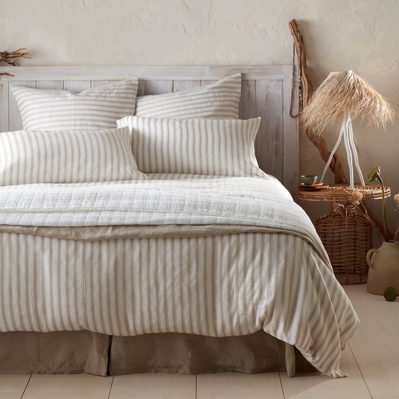 Secret Linen Store Cotton/Linen Blend French Ticking Stripe 3 Piece ...