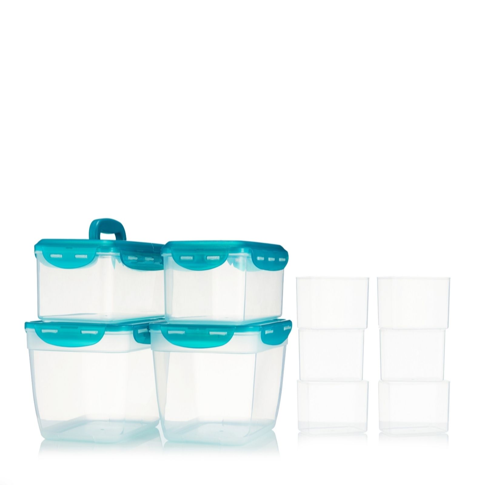 Outlet Lock & Lock Set of 4 Rectangle Boxes with Handles & Dividers ...