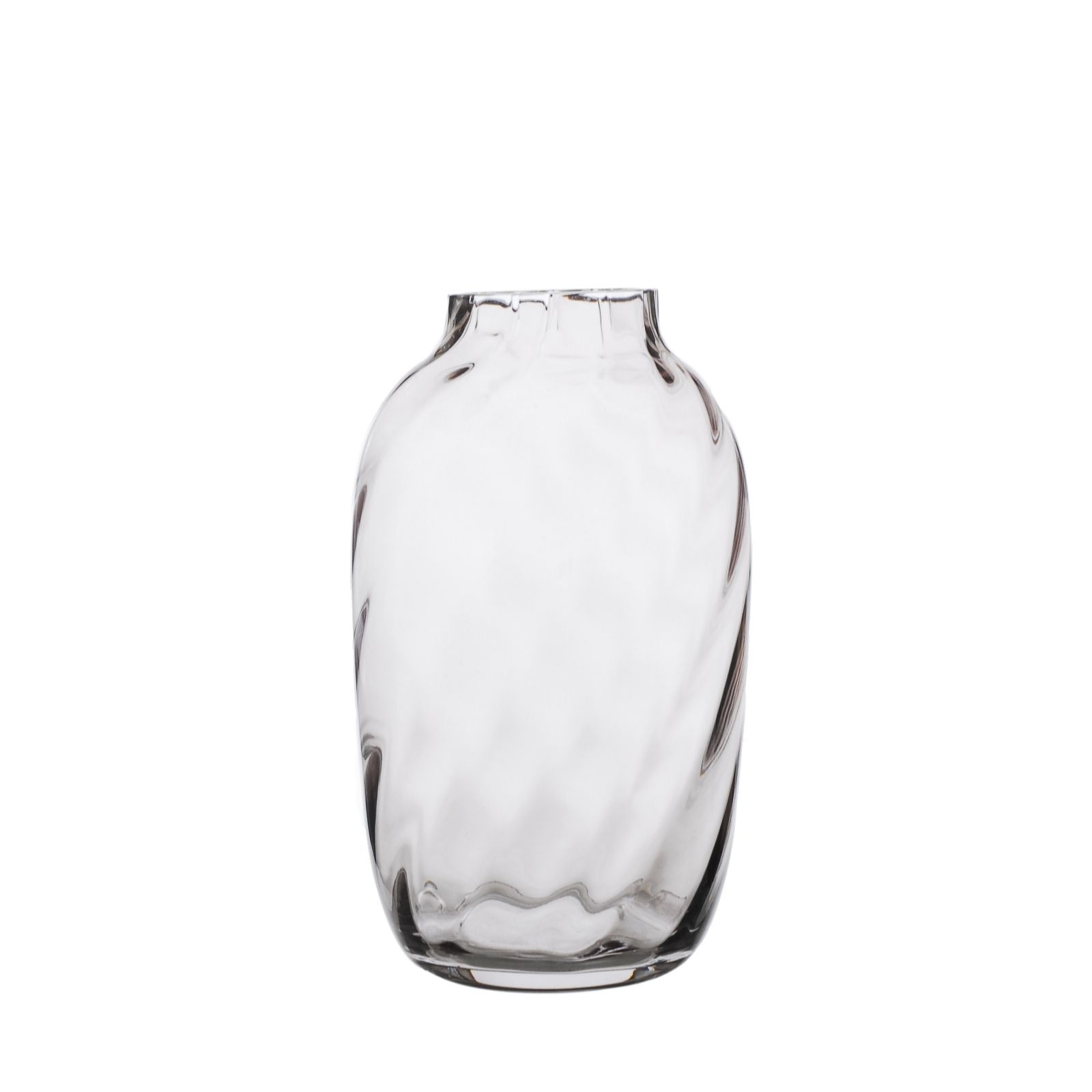 Otters Brook Clear Twist Pattern Cold-Cut Glass Vase - QVC UK