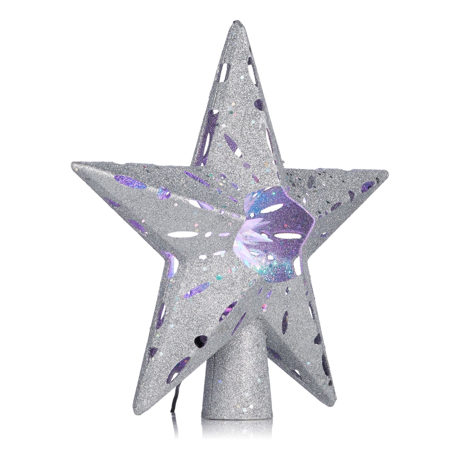 Santa Express Projector Rotating Star Tree Topper - QVC UK