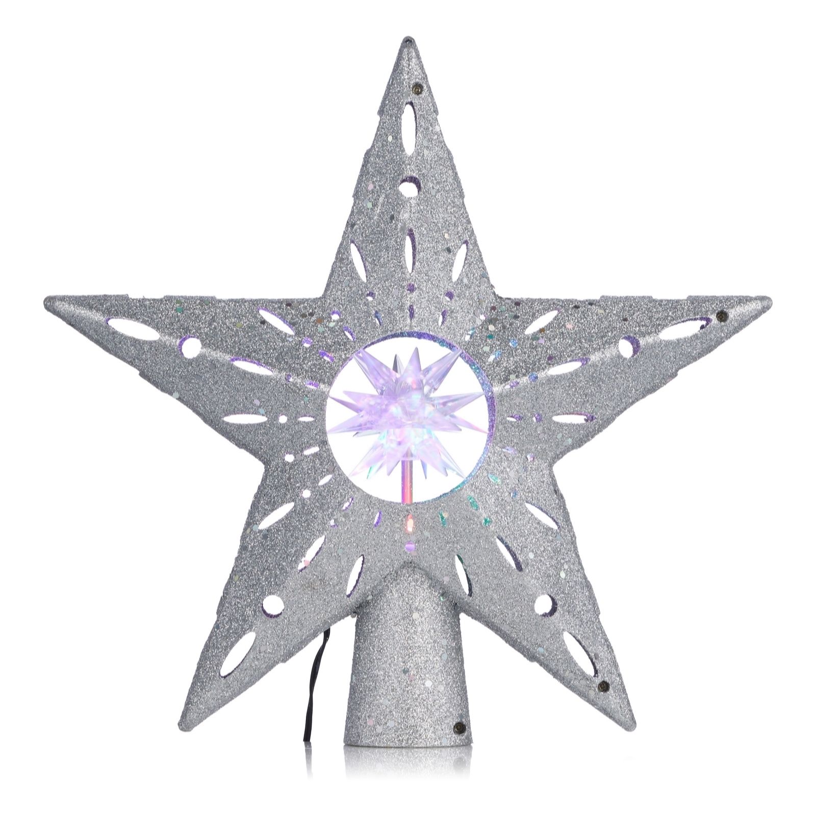 Santa Express Projector Rotating Star Tree Topper - QVC UK