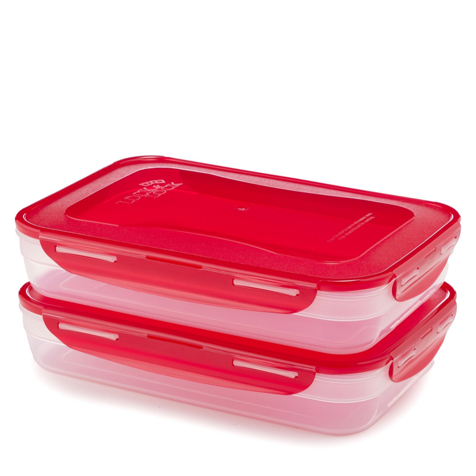 Outlet Lock & Lock Set of 2 Shallow Rectangle Containers - QVC UK