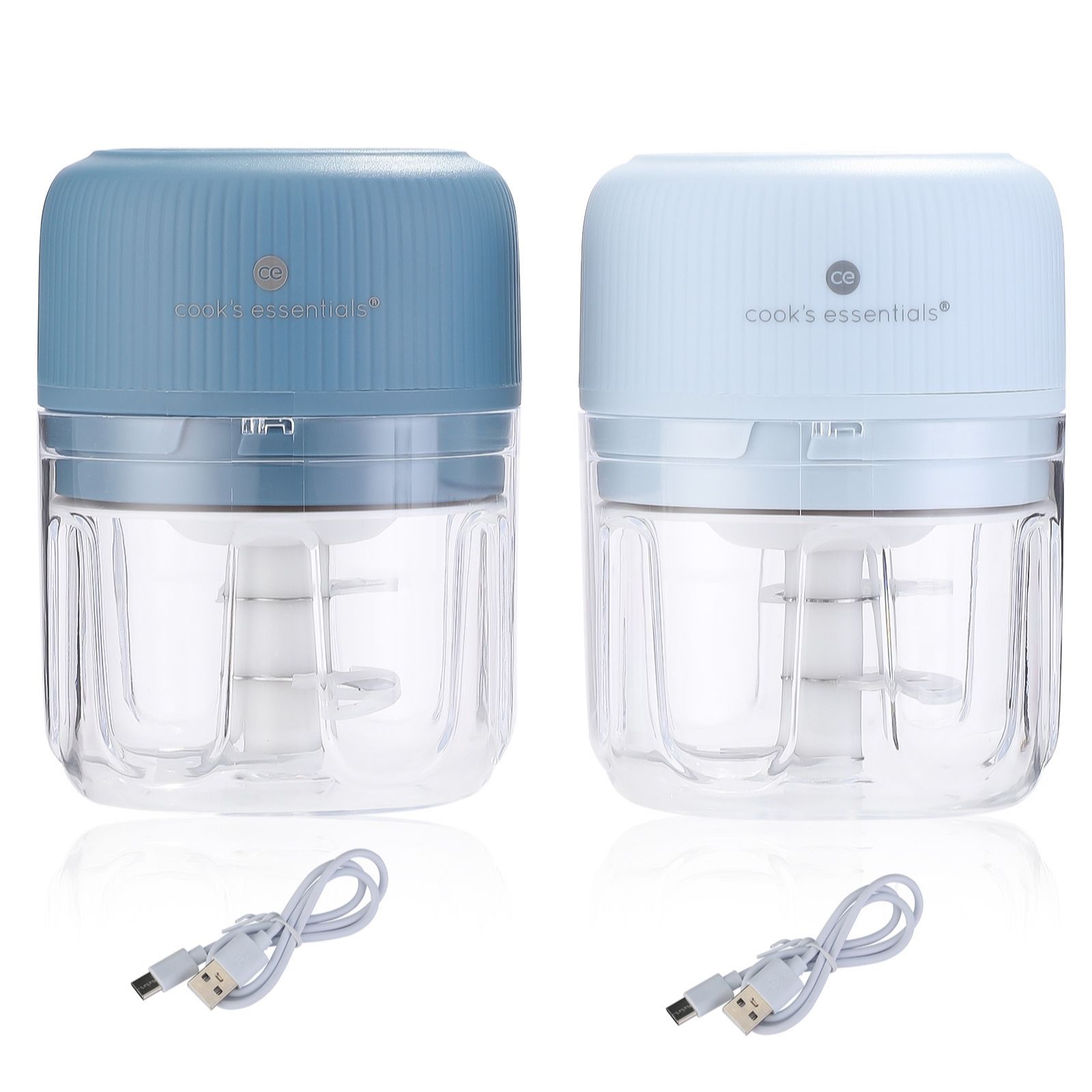 Cook's Essentials Set of 2 250ml USB Mini Food Choppers - QVC UK