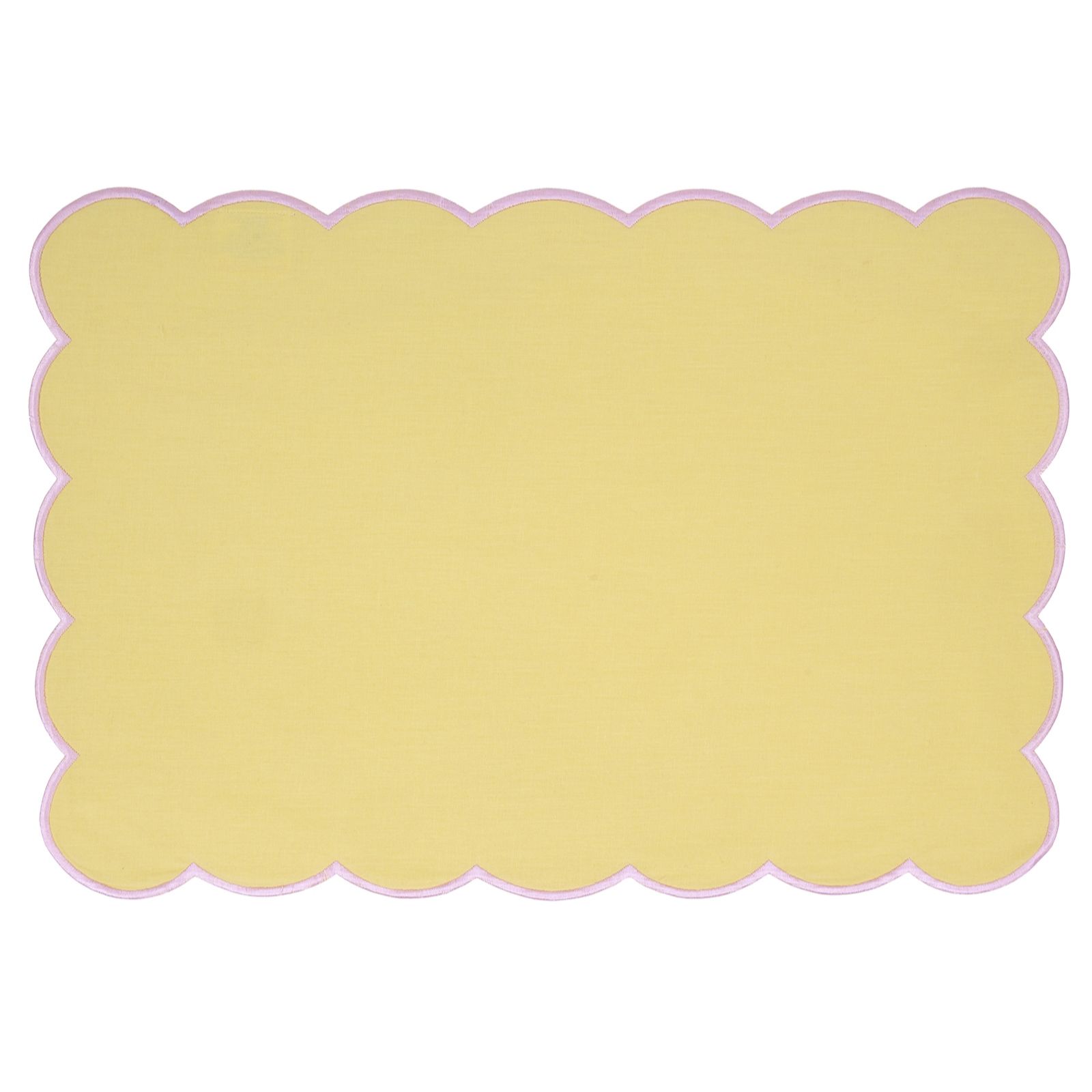 Home Stories Sorbet Collection Scalloped Edge Table Runner & Set of 4 ...