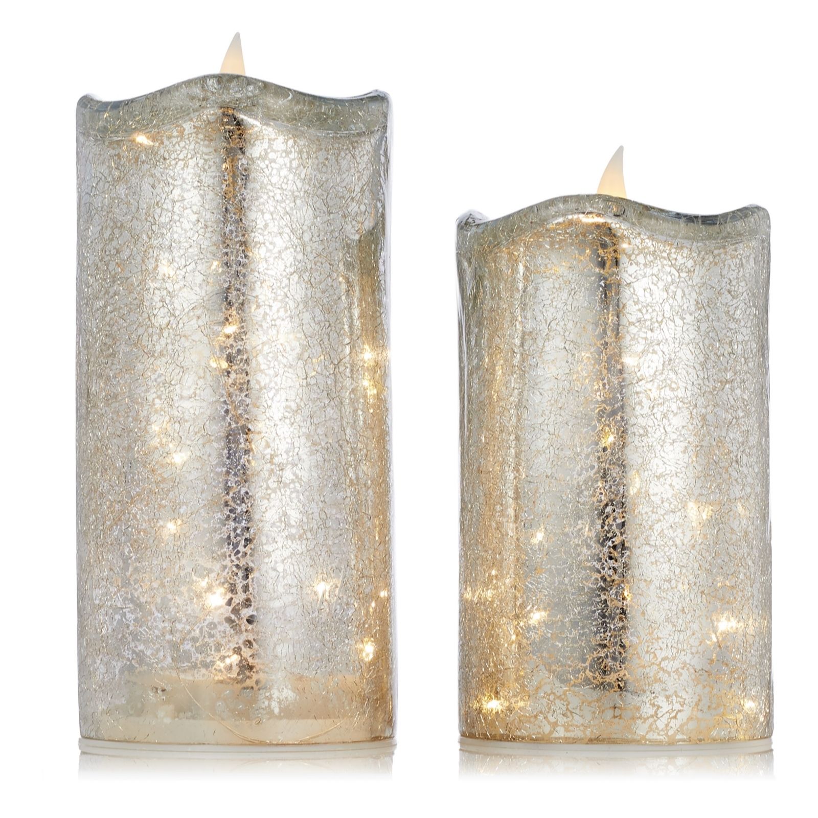 Home Stories Set Of 2 LED Mercury Candles - QVC UK