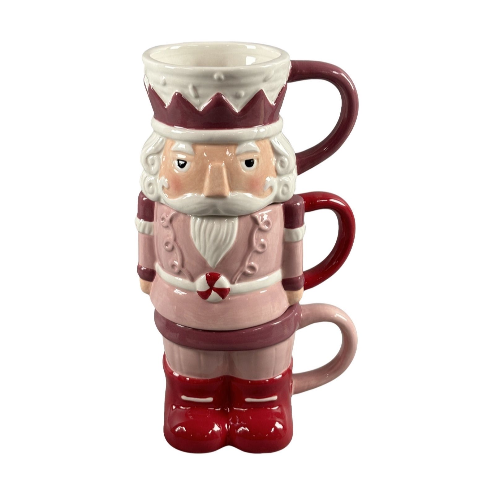 Home Stories Set of 3 Stacking Nutcracker Mugs - QVC UK