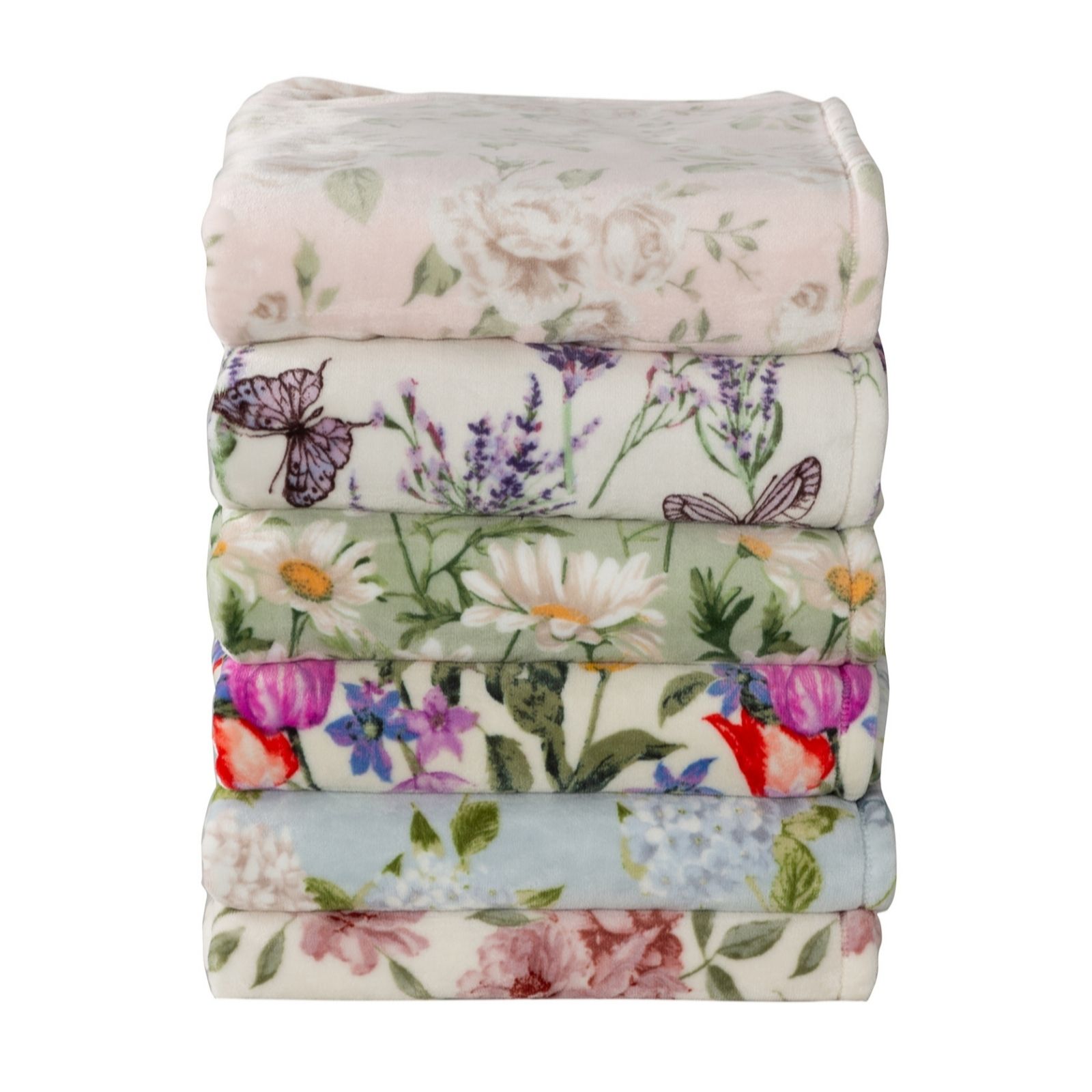 Outlet Cozee Home Velvetsoft Floral Printed Throw in Giftbox - QVC UK