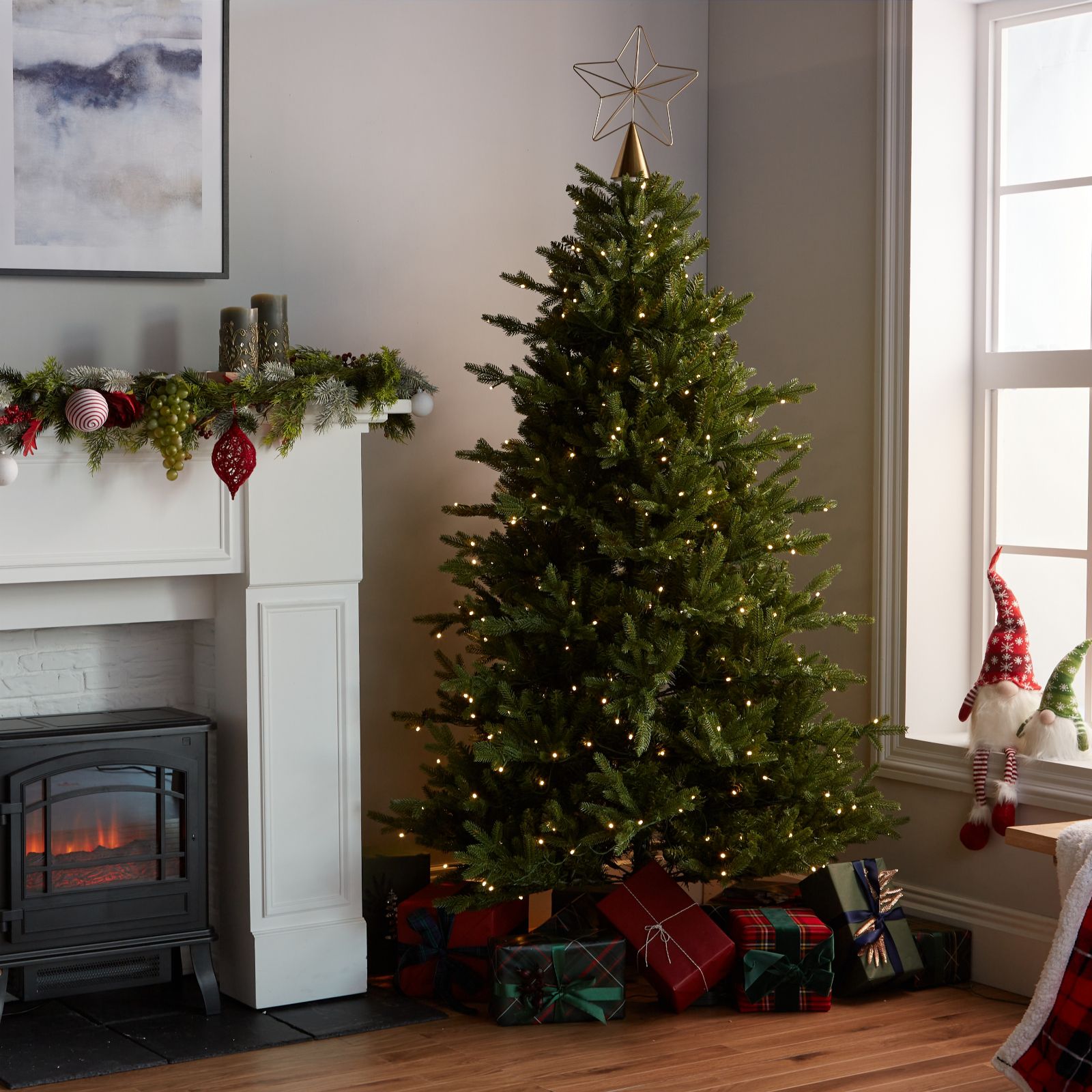 Santa s Best 116 Function Pre Lit Gumdrop Auburn Christmas Tree
