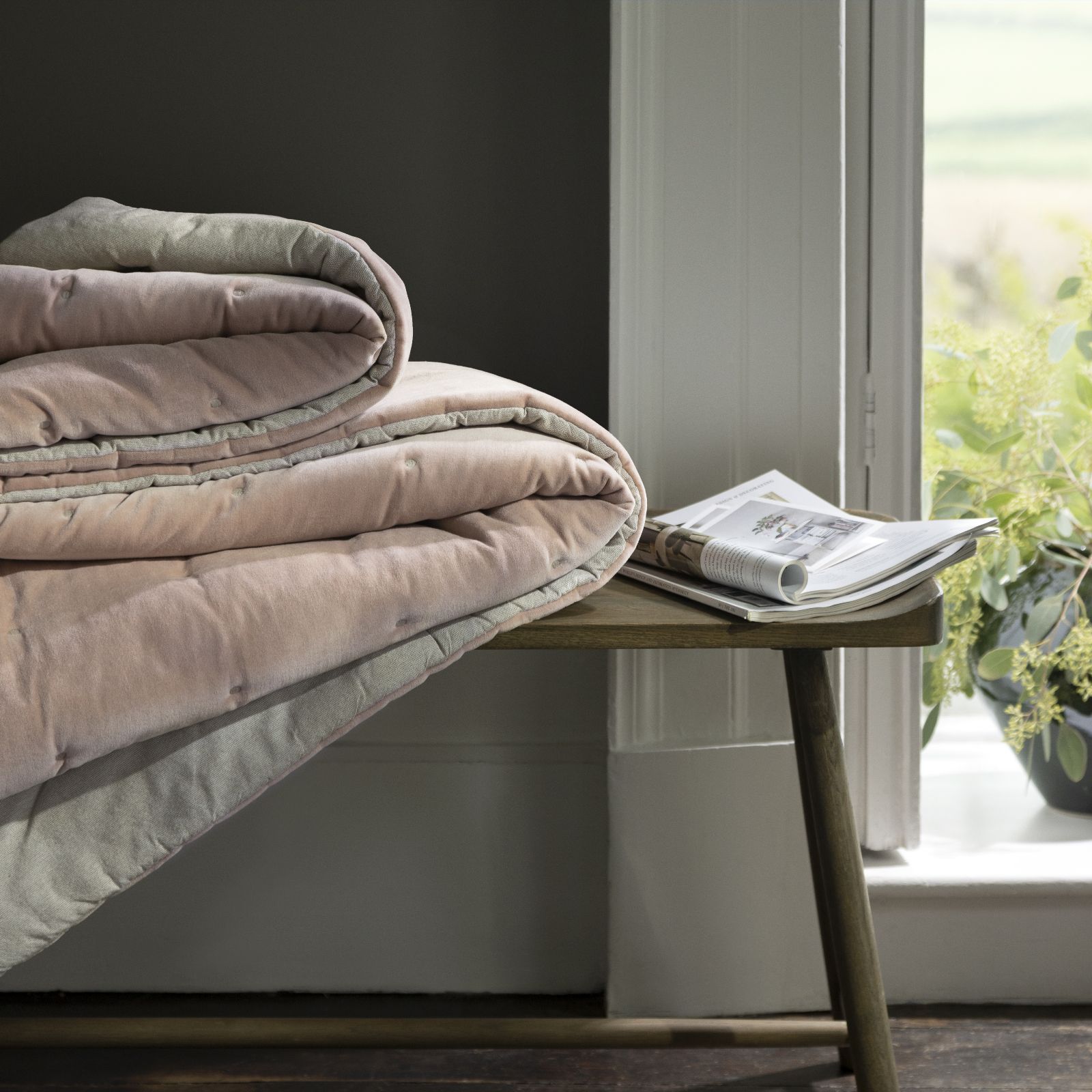 Christy Jaipur Cotton & Velvet Filled Throw - QVC UK