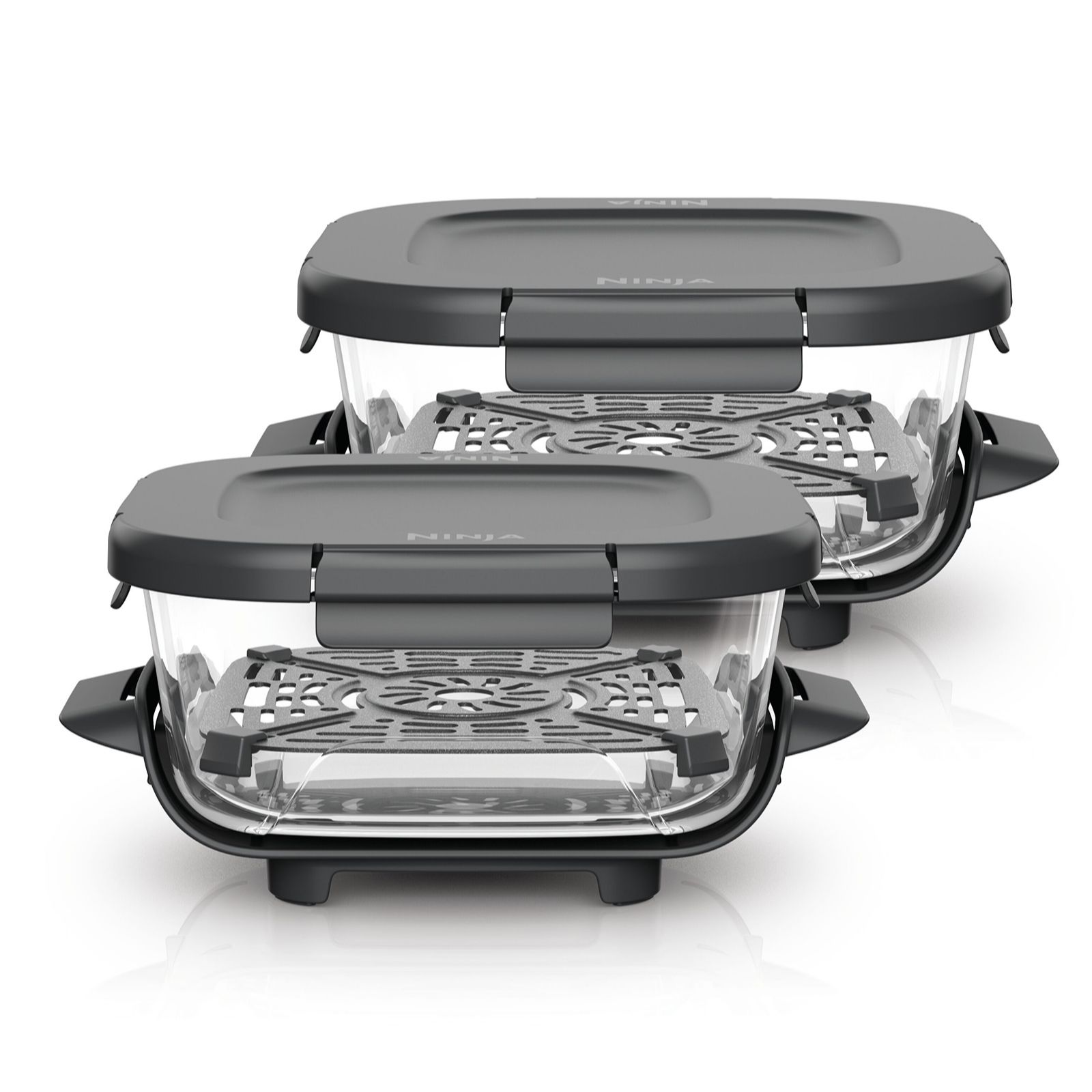 Ninja CRISPi 4-in-1 Glass Portable Air Fryer with Additional 2x 1.4L ...