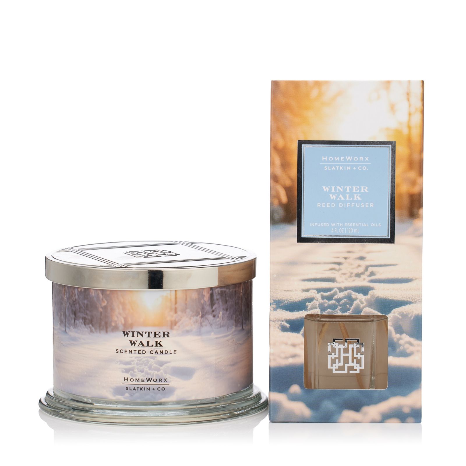 Homeworx by Slatkin+Co. Winter Walk 18 oz 4 Wick Candle And Reed ...