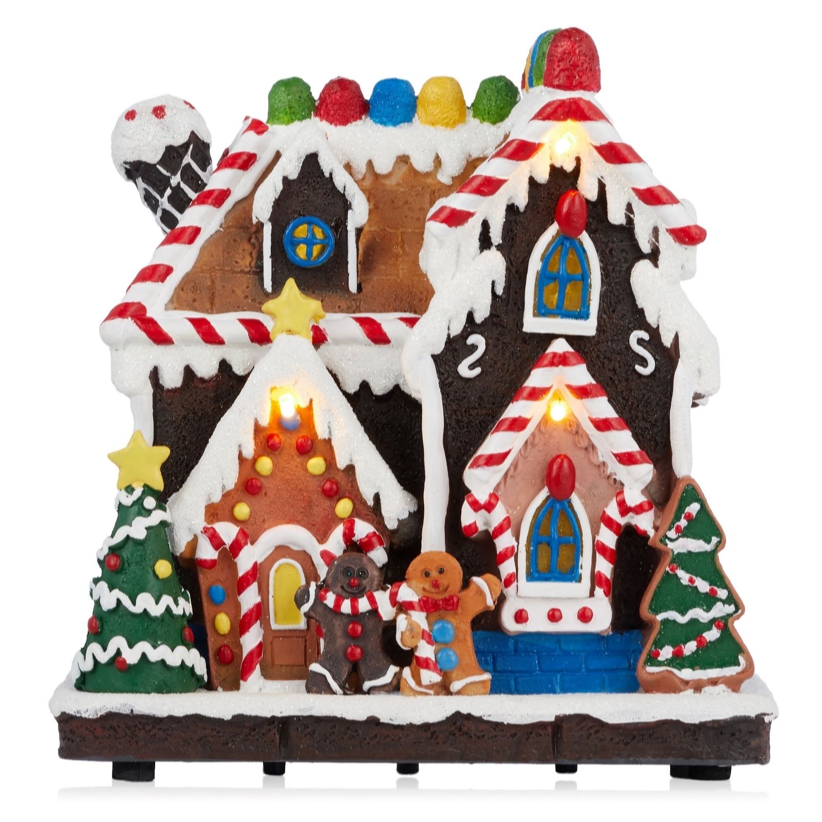 Santa Express Pre Lit Candy Ginger Bread House - QVC UK