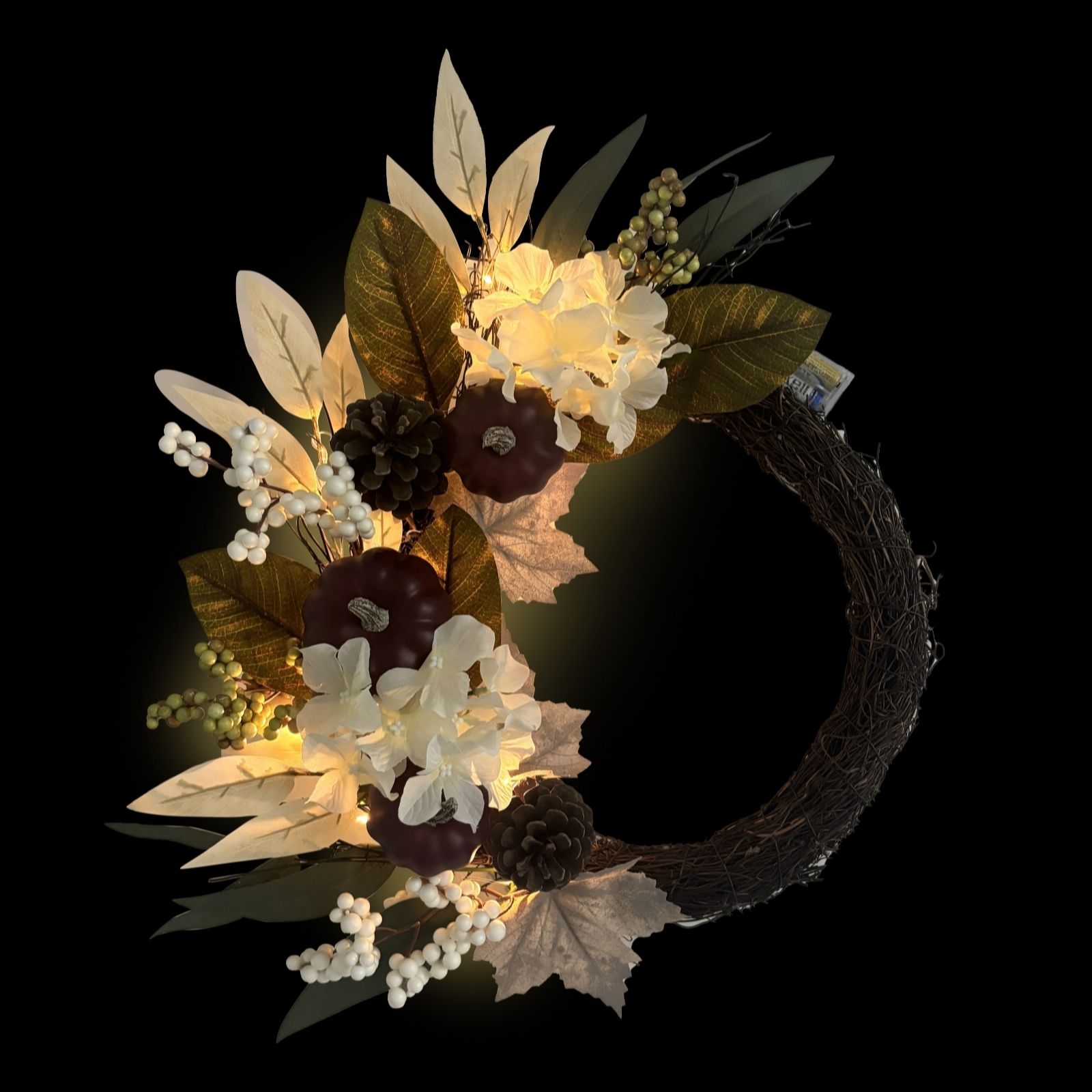 Outlet Home Stories Pre-Lit Half Wreath - QVC UK
