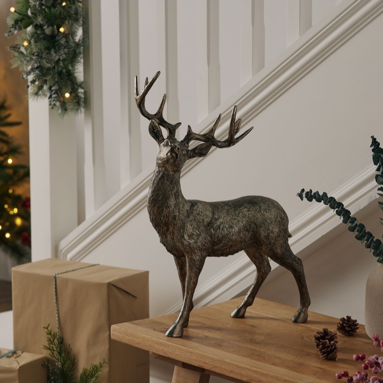 Outlet My Home Stories Premium Antique Brushed Stag Decoration - QVC UK