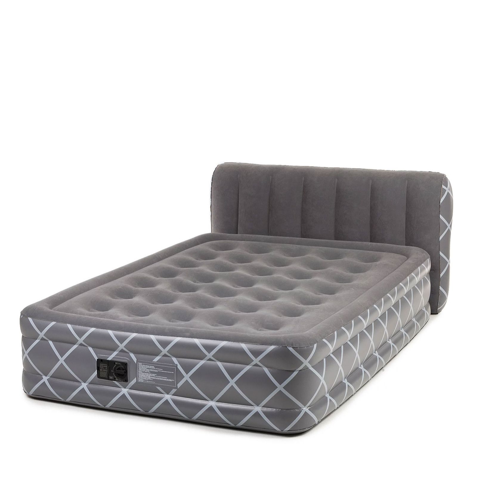 BODYFLEX Inflatable Printed Air Bed with Headboard & Integrated Pump ...