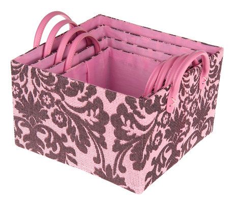 Set of 4 Nested Storage Boxes With Handles - QVC.com