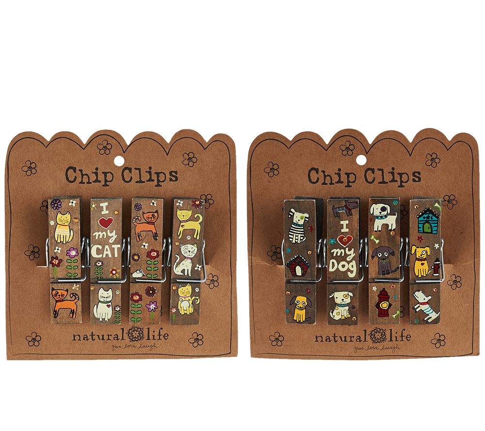 Natural Life Set of 8 Chip Clips - QVC.com