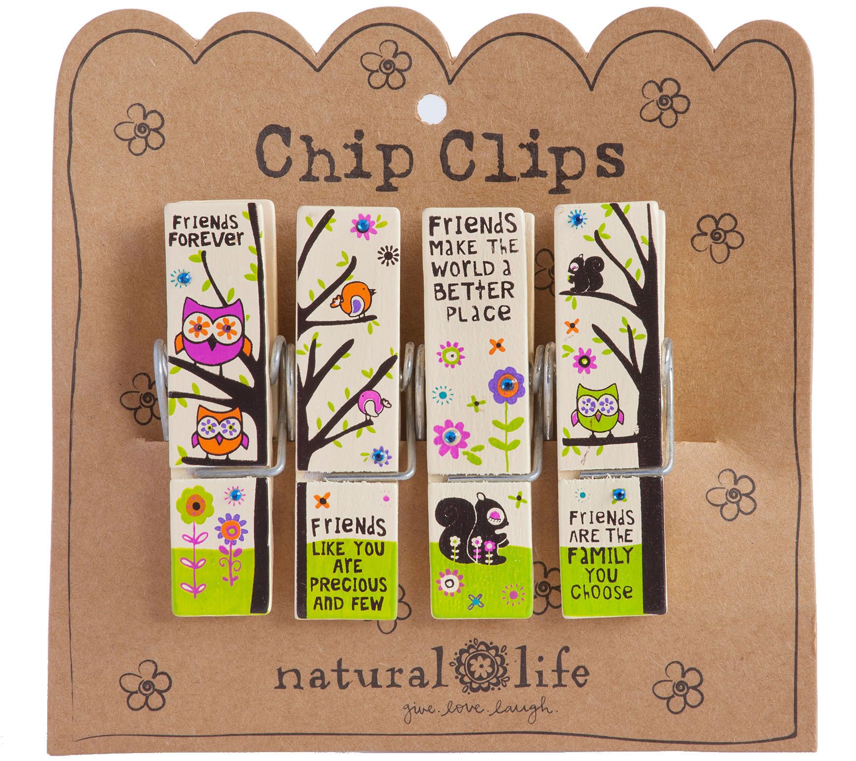 Natural Life Set of 8 Chip Clips - QVC.com