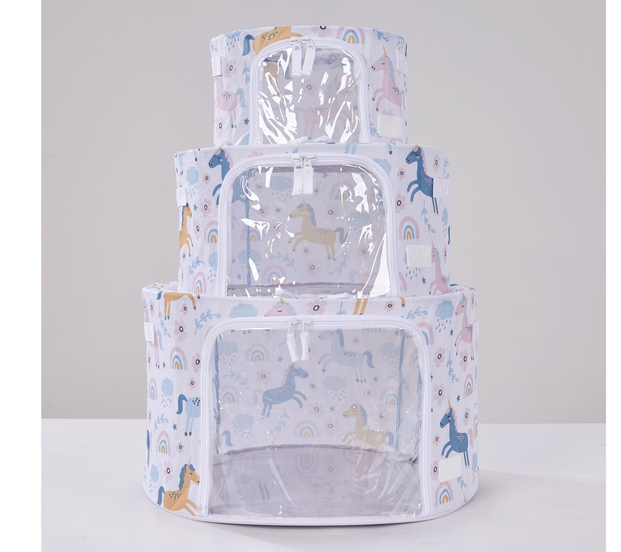 Periea Set of 3 Round Childrens Collapsible Storage Boxes - QVC.com