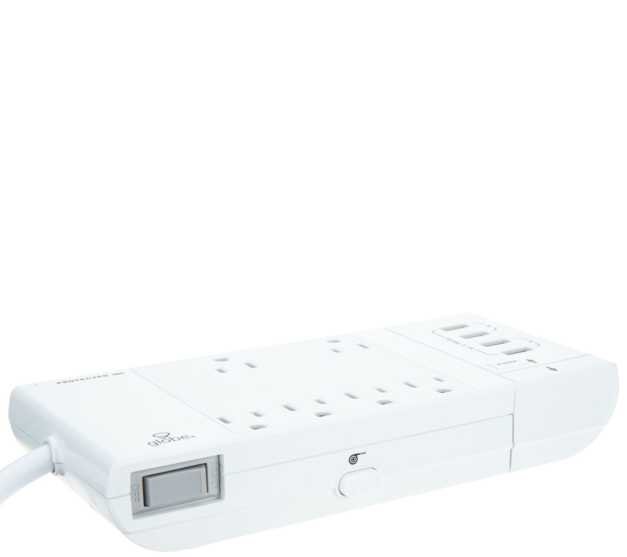 Globe Electric 6 Outlet Power Strip with 4 Port USB Hub - QVC.com
