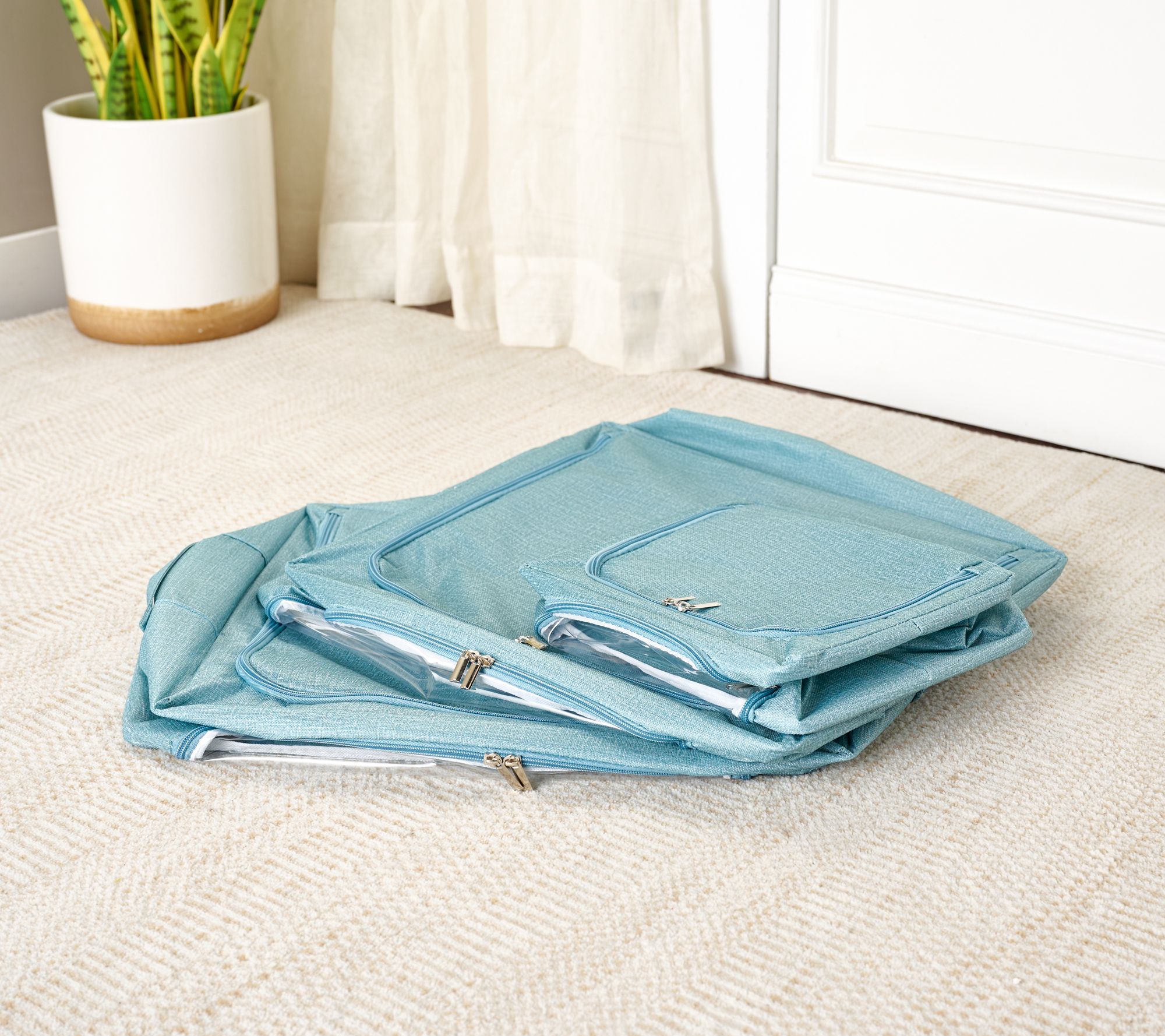 Periea Set of 3 Denim Storage Boxes - 2 Medium & 1 Compact - QVC.com