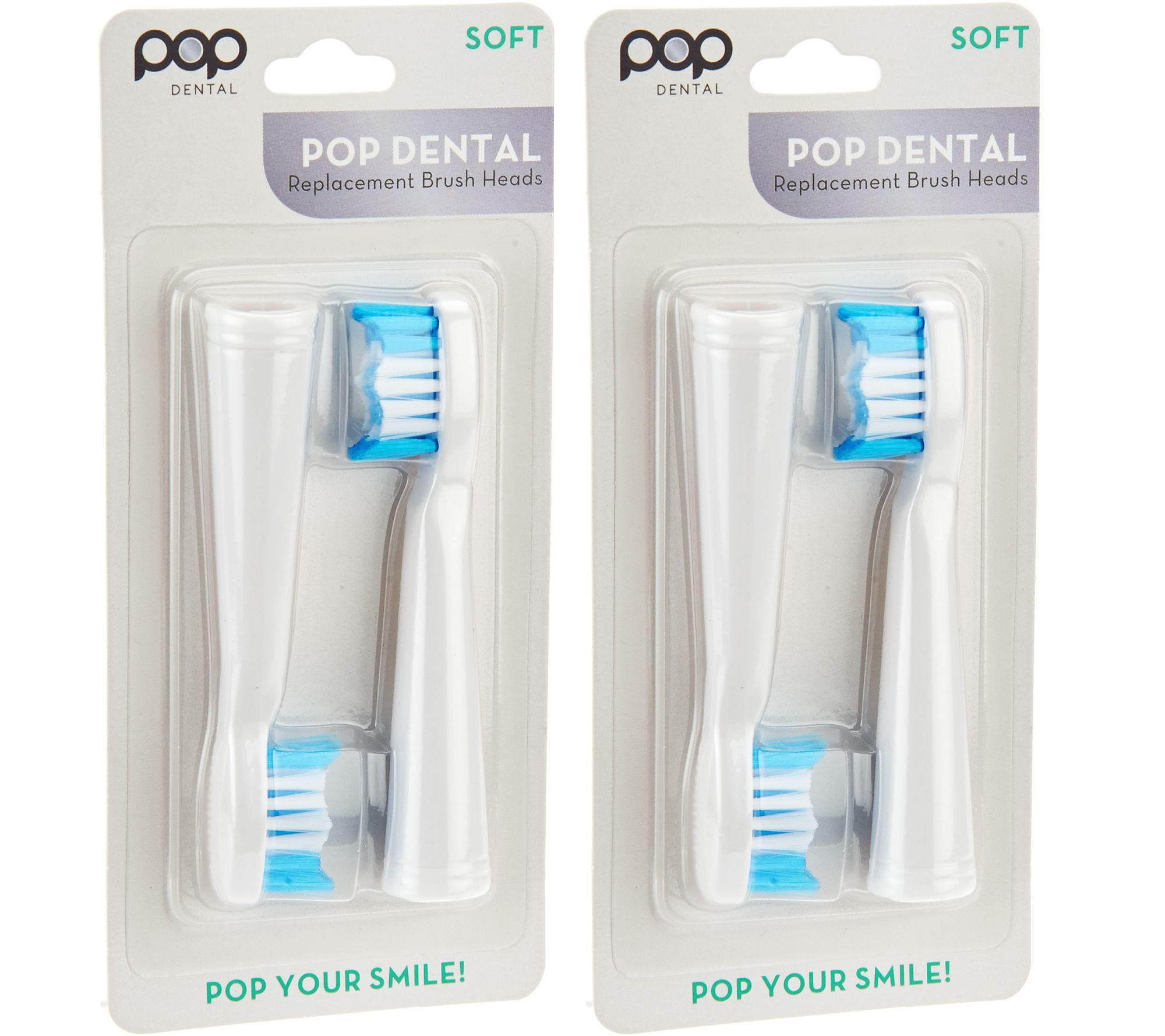 Pop Sonic Set of 4 Brush Heads for PopSonic and GoSonic - QVC.com