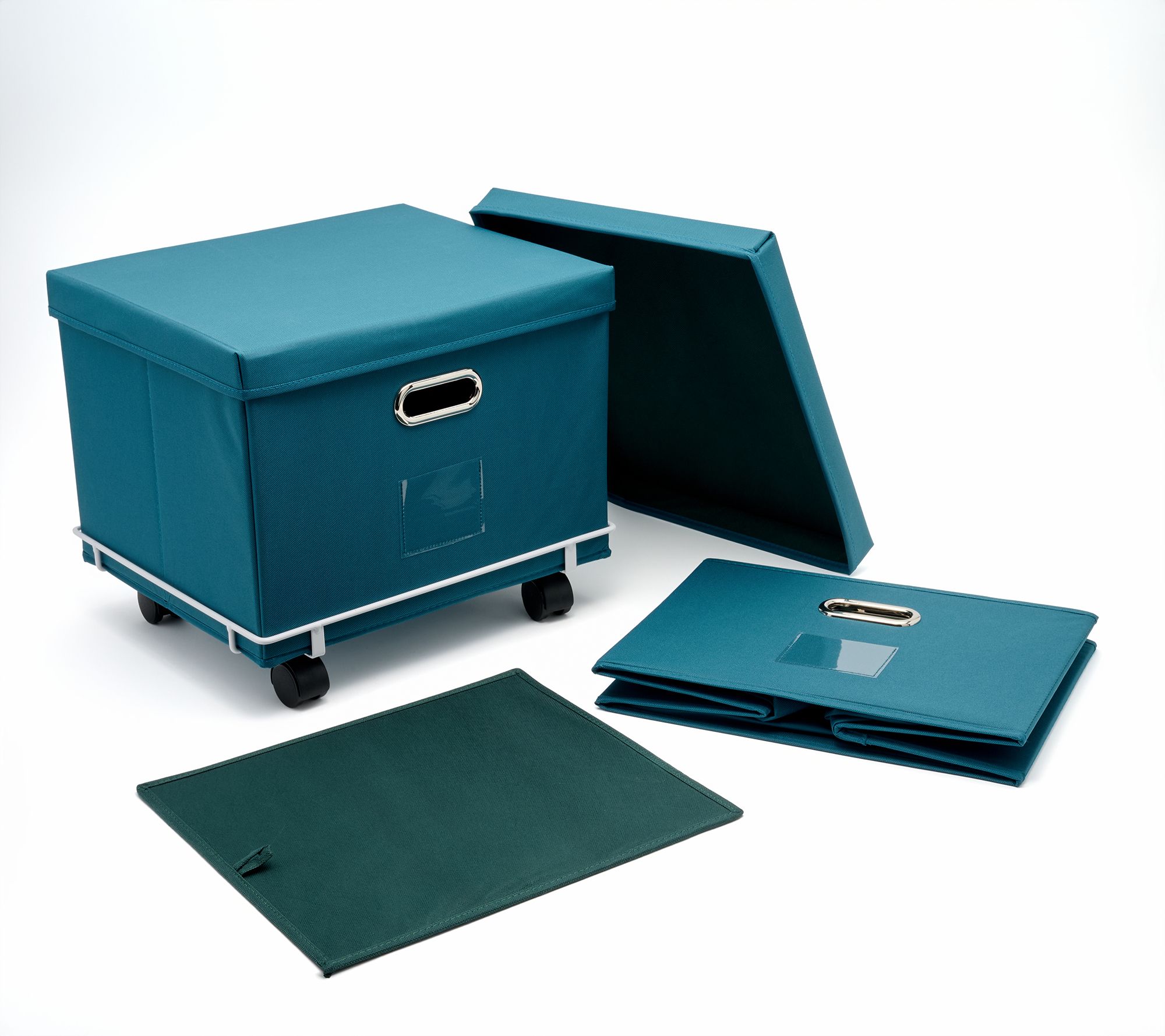 Cella Set of 2 Collapsible Storage Bins with Rolling Base - QVC.com