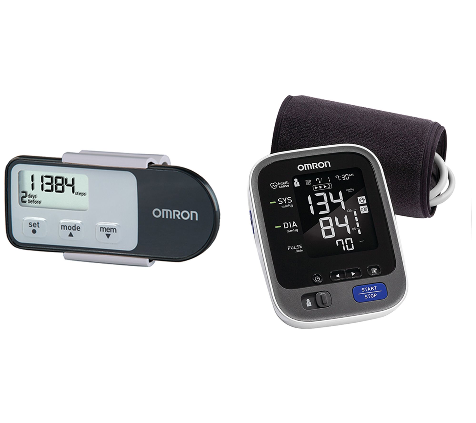 Omron 10 Series Upper Arm Blood Pressure Monitor & Pedometer - QVC.com