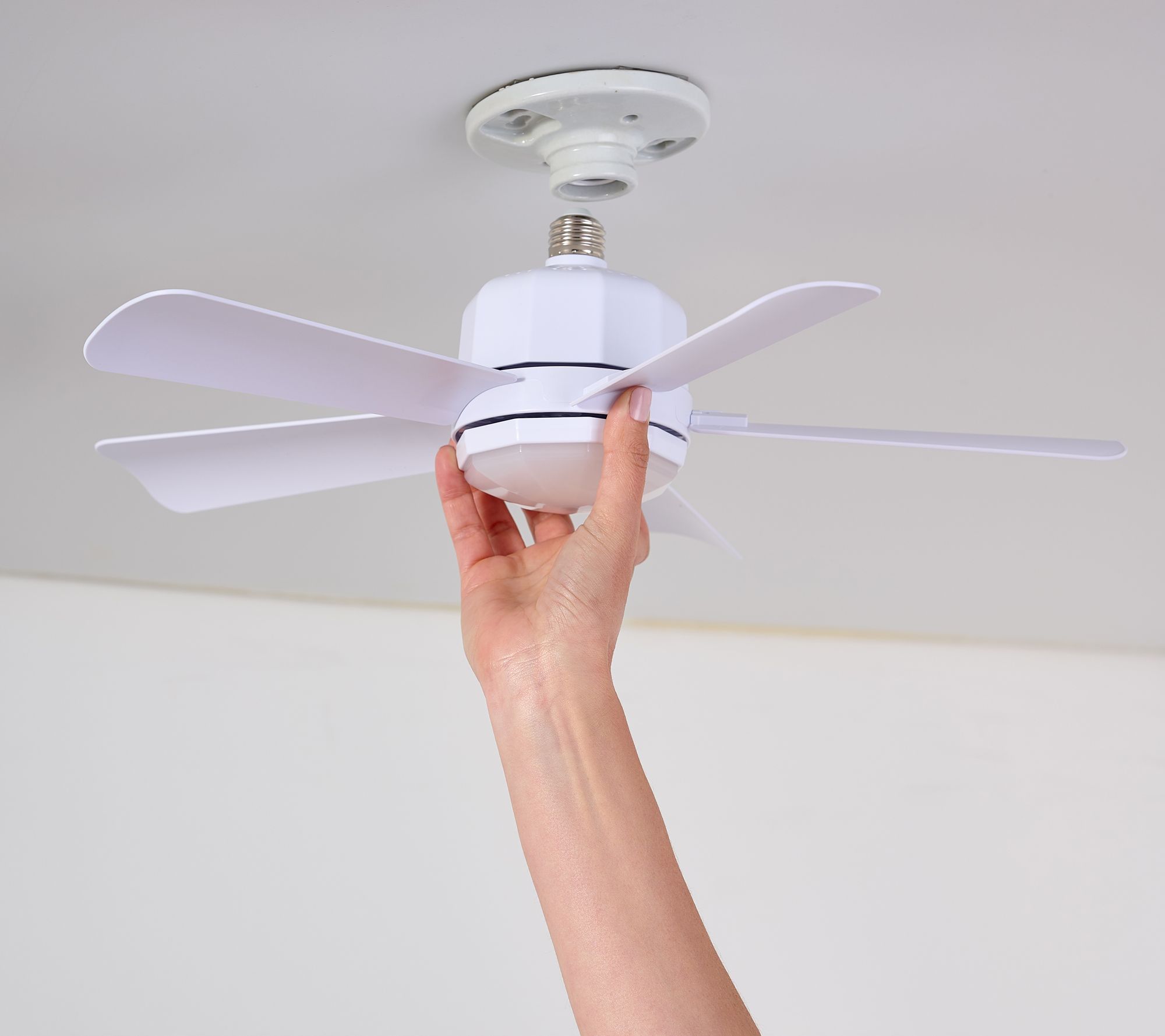 "As Is" Cascade Pro 2-in-1 Socket Ceiling Fan & LED Light - QVC.com