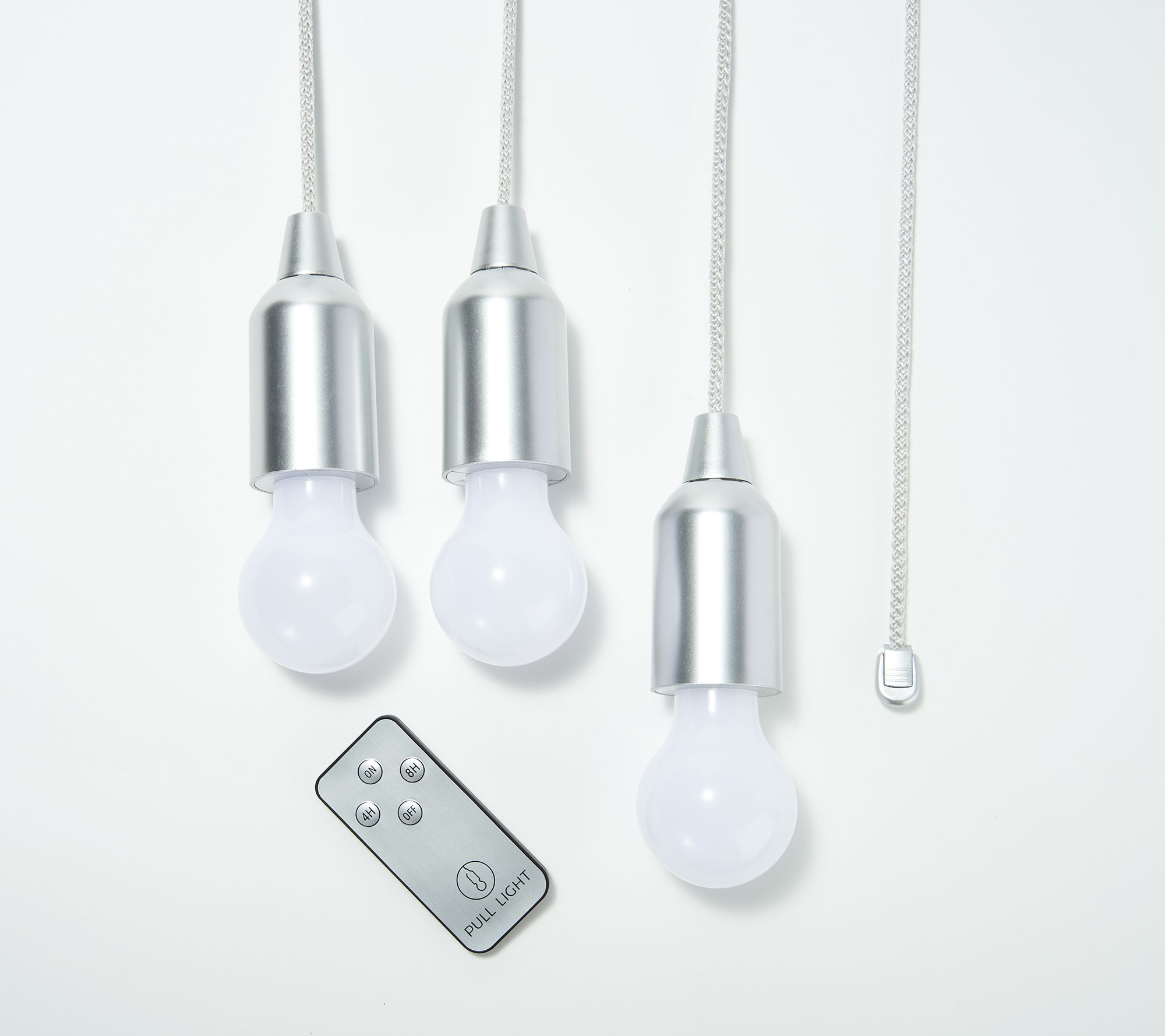 Set of 3 Hanging Pull Lights with Batteries and Remote - QVC.com