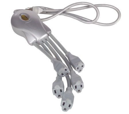 Power Squid 4 Foot Flexible 5 Outlet Power Cord - QVC.com