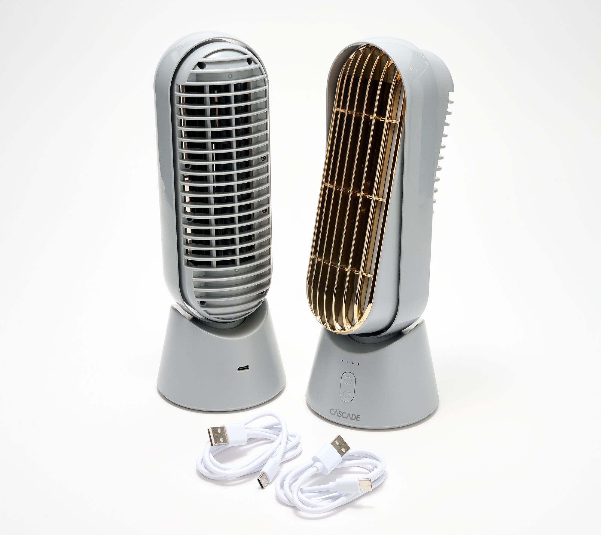 Cascade Set of 2 Portable Rechargeable 10" Fan - QVC.com