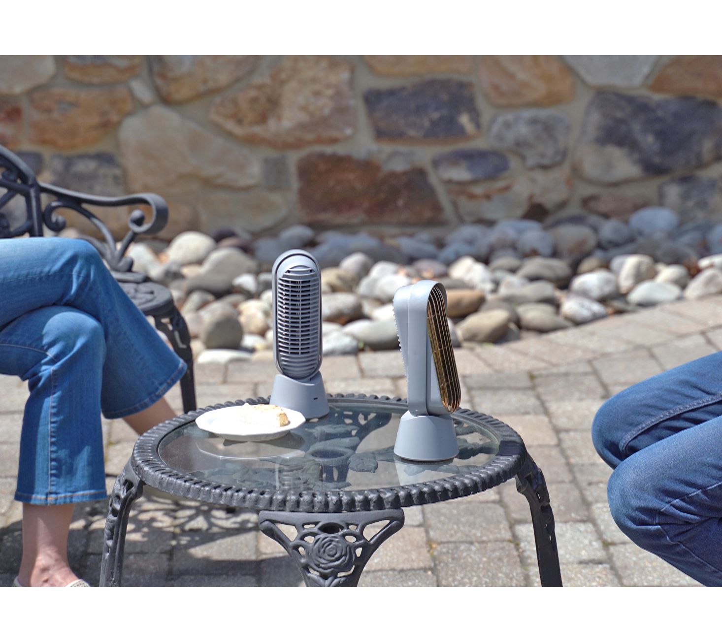 Cascade Set of 2 Portable Rechargeable 10" Fan - QVC.com