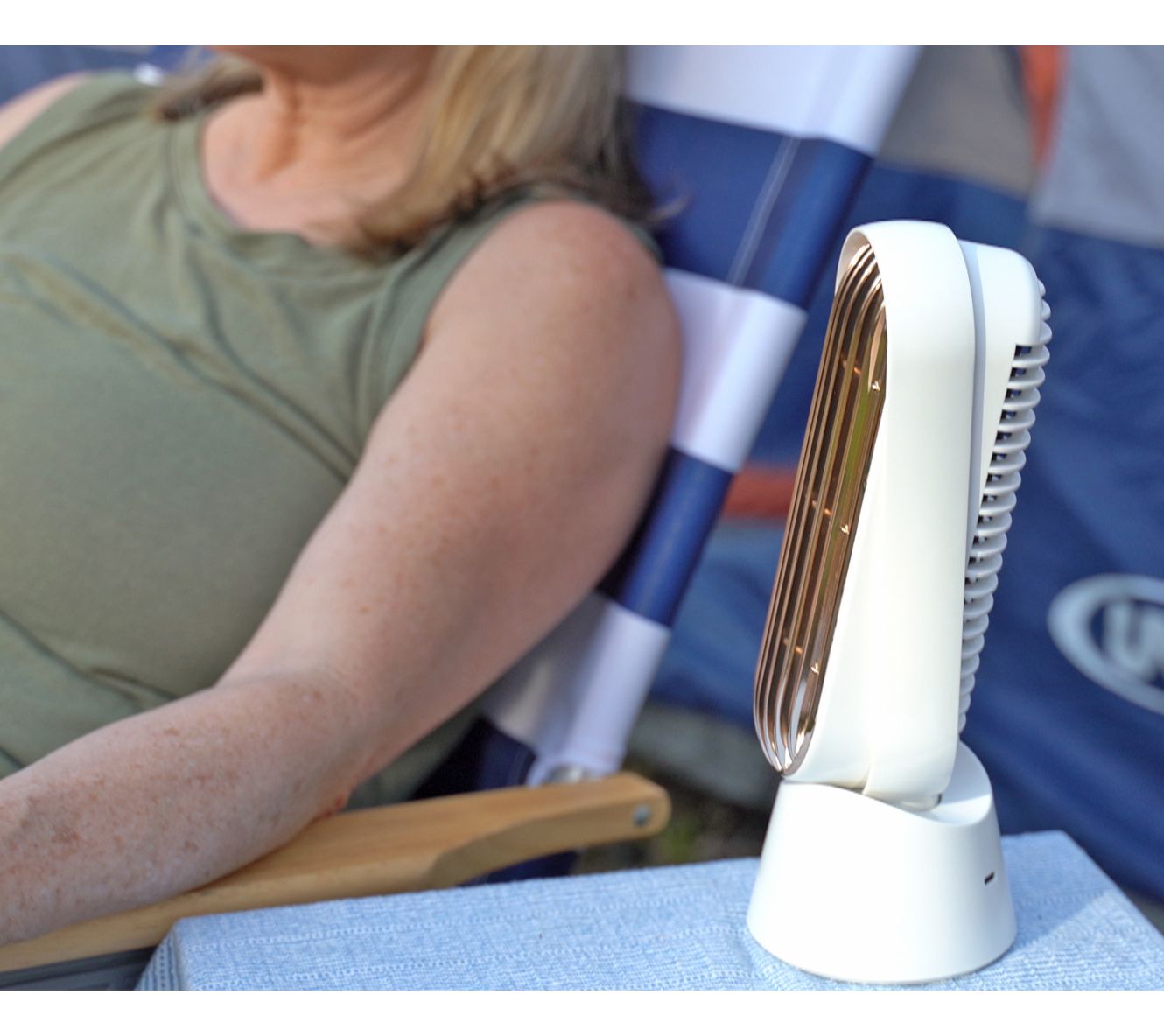 Cascade Set of 2 Portable Rechargeable 10" Fan - QVC.com