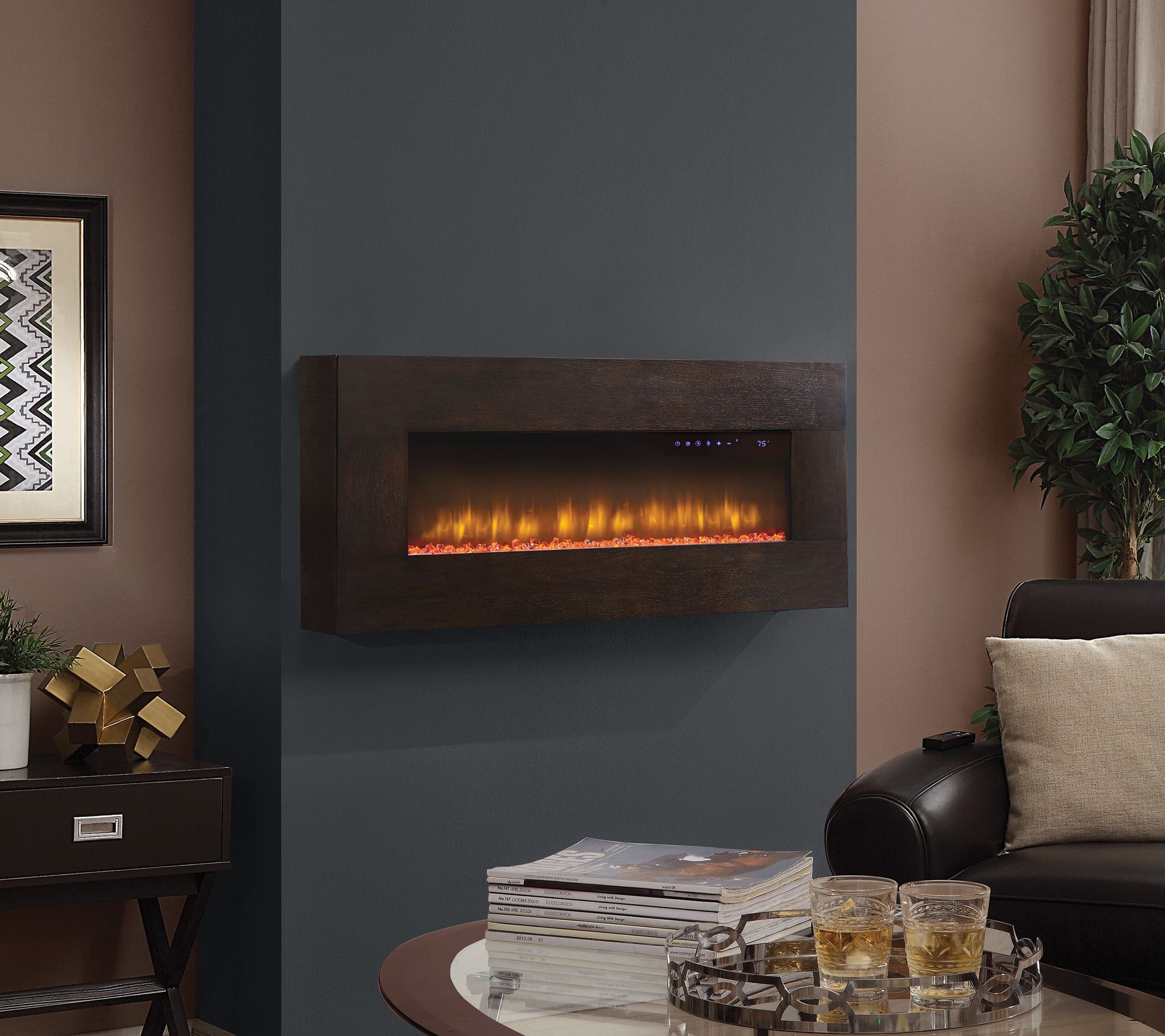 Scott Living Wall Mounted or Free Standing 41" Electric Fireplace - QVC.com