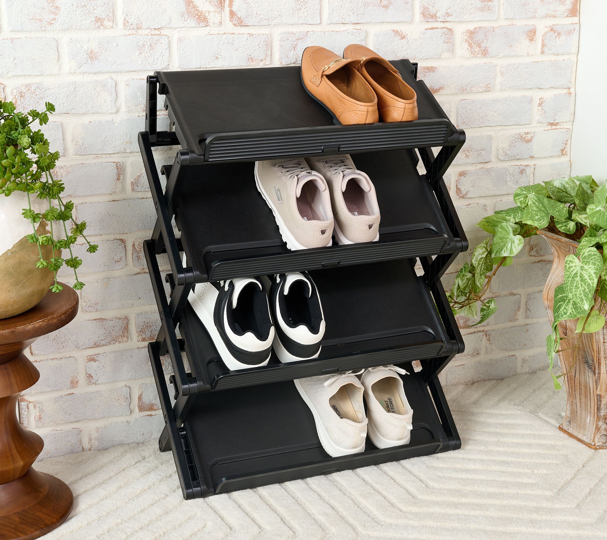 "As Is" P.S. Home 4-Tier Convertible Shoe Rack - QVC.com