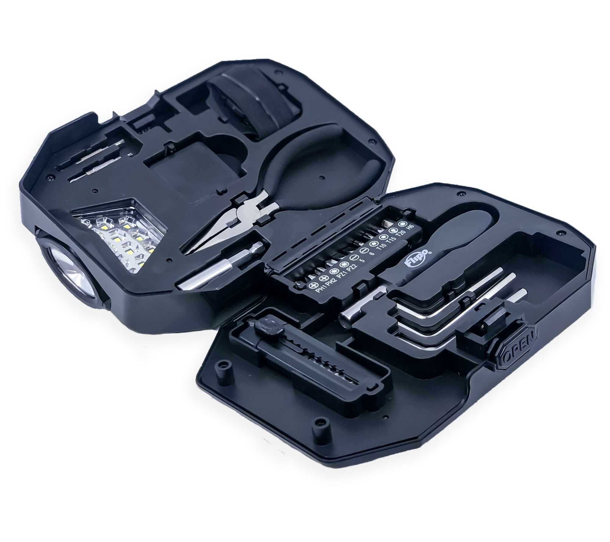 "As Is" Flipo Complete Tool Set with Multi- Use Lamp and Case - QVC.com
