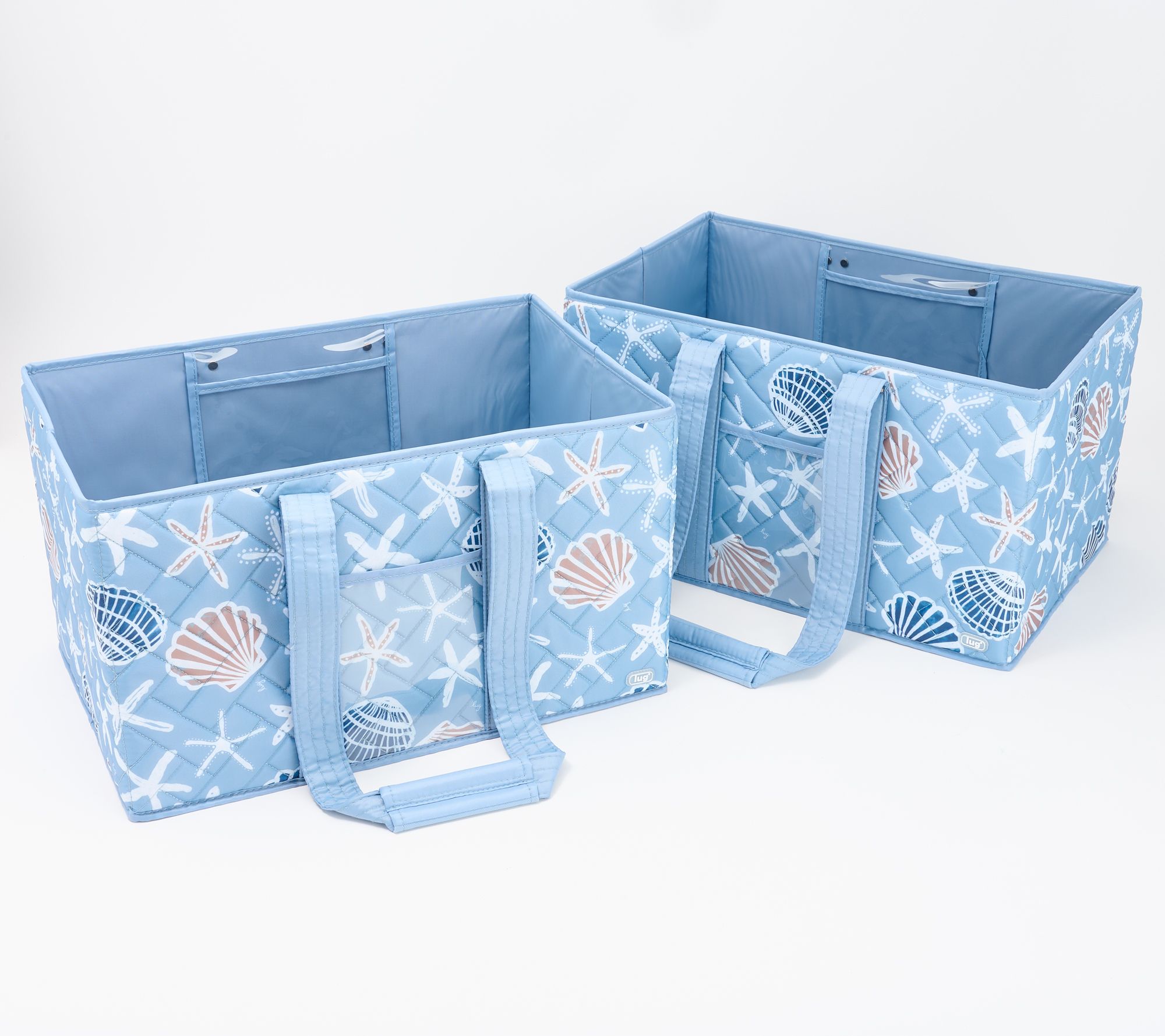 Lug Carryall Set of 2 Quilted Storage Totes - Gallop 2 - QVC.com