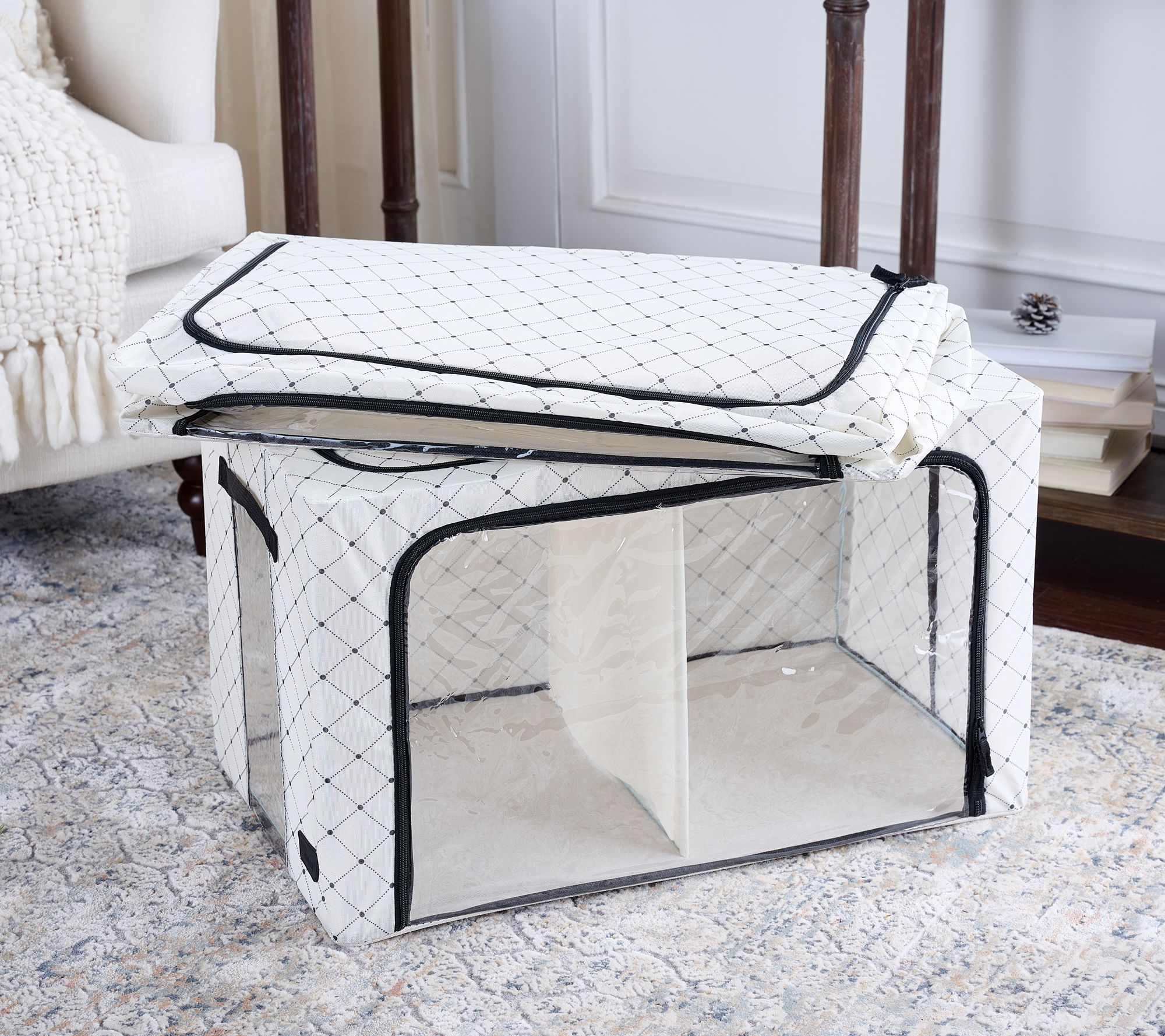 "As Is" Periea Set of 2 Jumbo Boxes with Removable Dividers - QVC.com