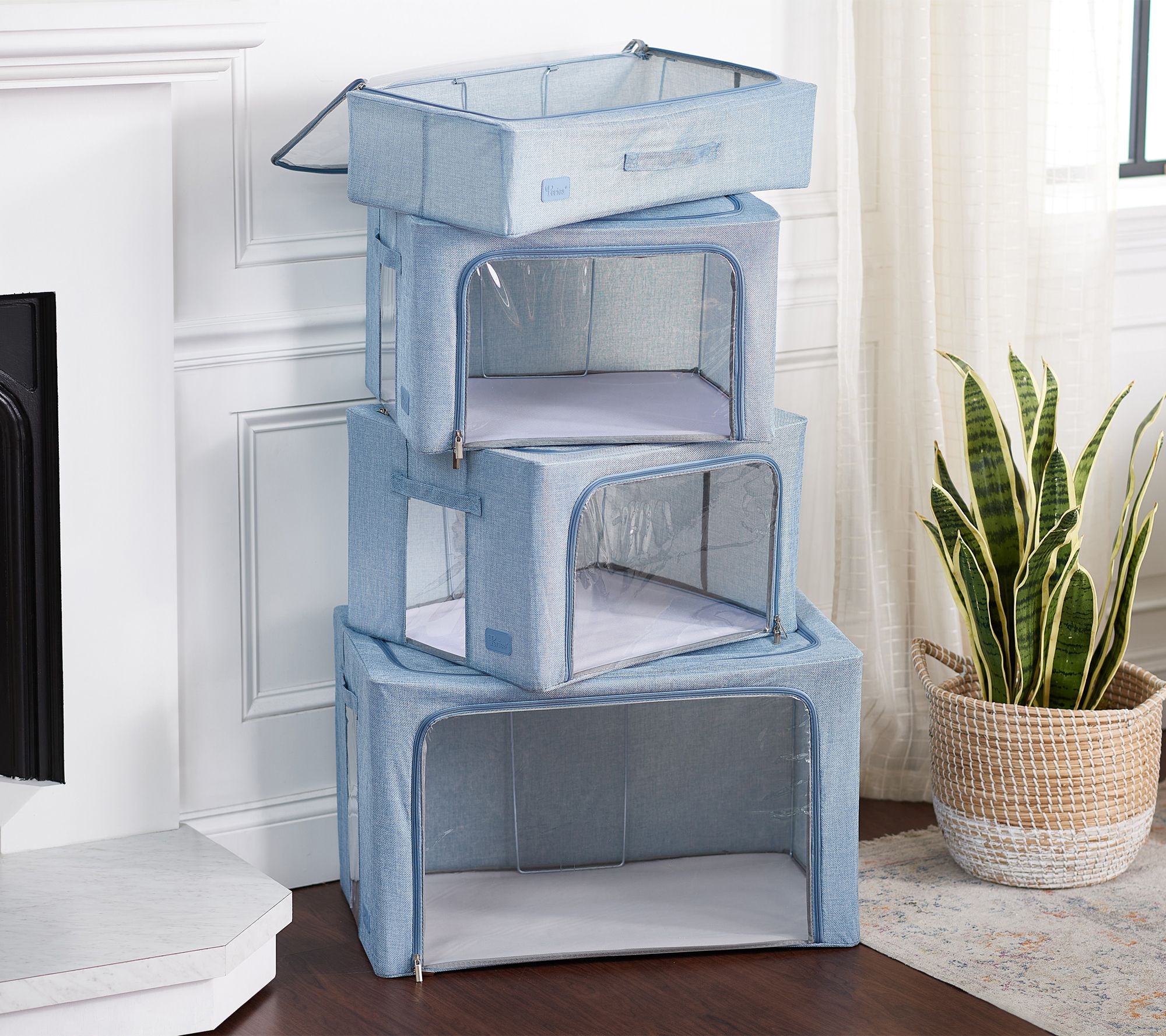 "As Is" Periea "Around the House" Set of 4 Collapsible Storage Boxes ...