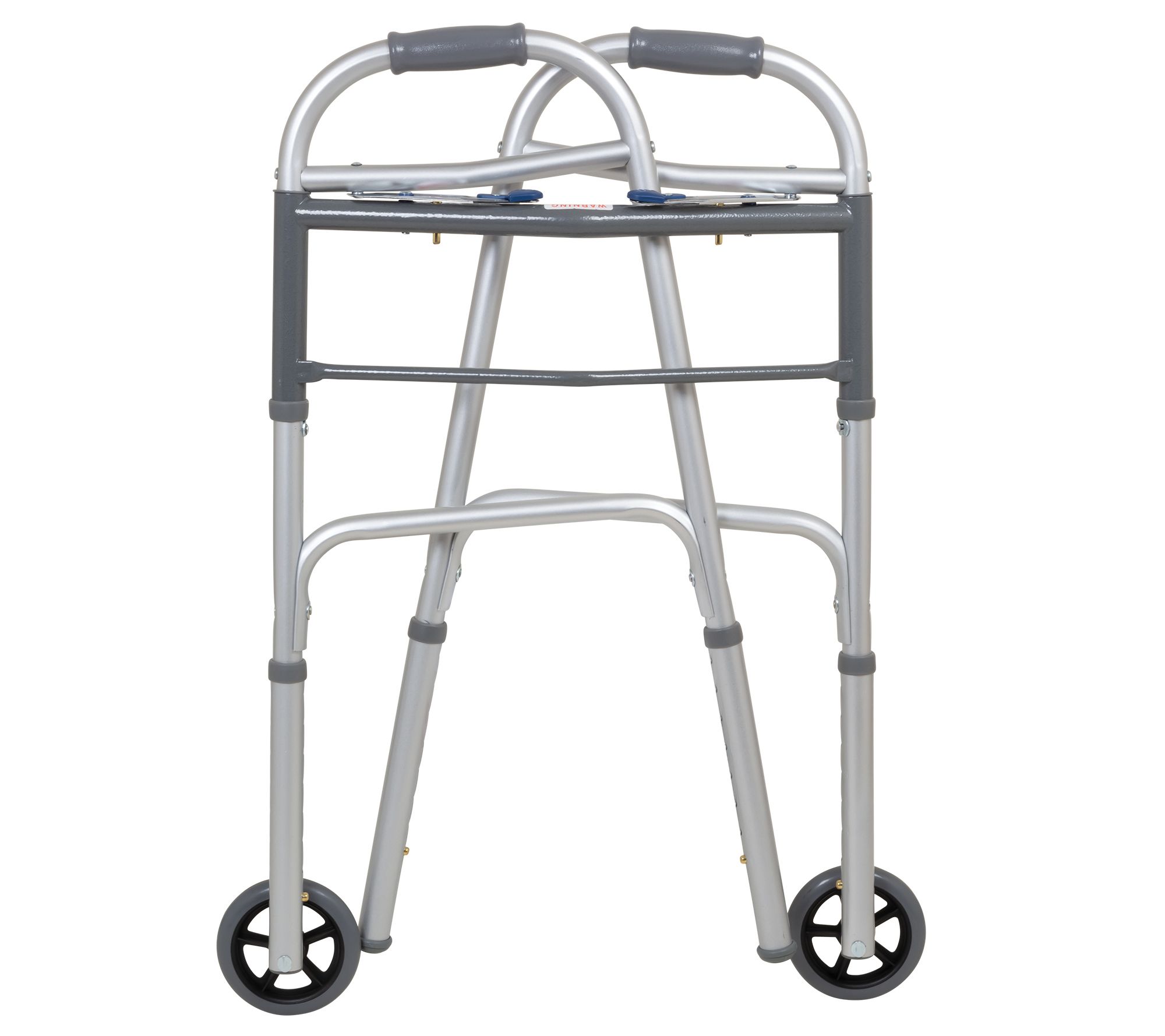 ProBasics Economy Folding Two-Button Steel Walker W/5" Wheels - QVC.com