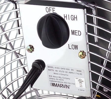 W.B. Marvin 16" 3-Speed High Velocity Fan - QVC.com