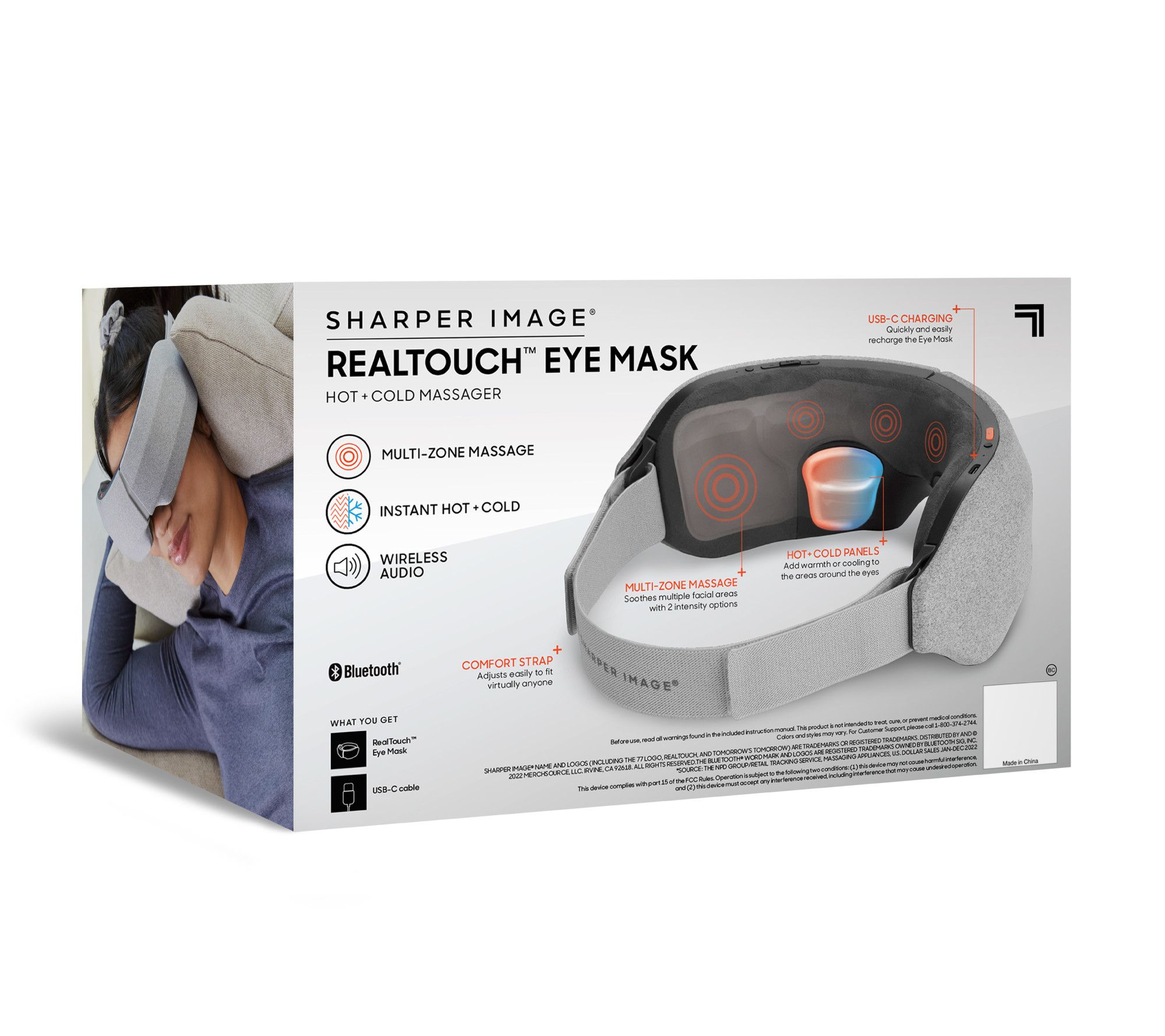 "As Is" Sharper Image Realtouch Air Compression Massaging Eye Mask ...
