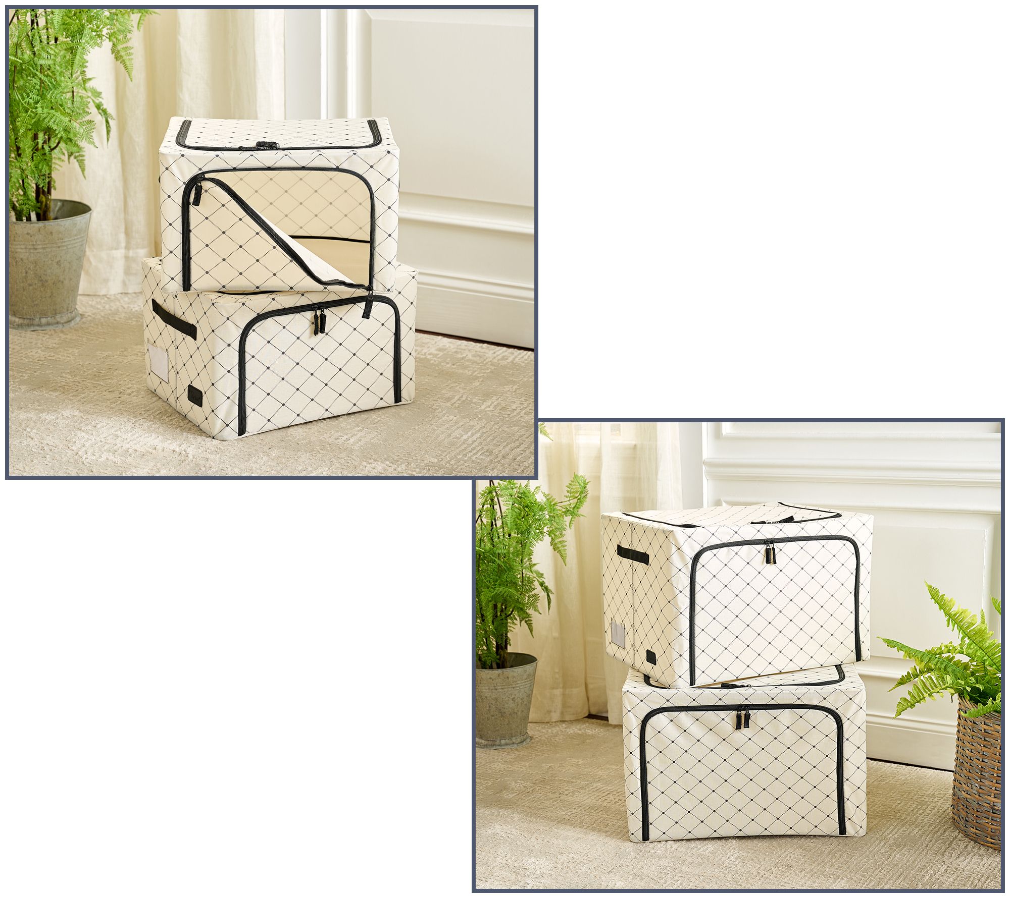 Periea Set of 2 All Fabric Collapsible Boxes - QVC.com