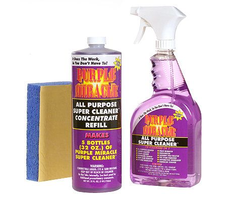 Purple Miracle Set of 2 All-Purpose 32oz Cleaners and Sponge — QVC.com