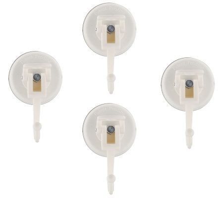 Set of 4 Double Locking Suction Cup Hooks Hooks - QVC.com