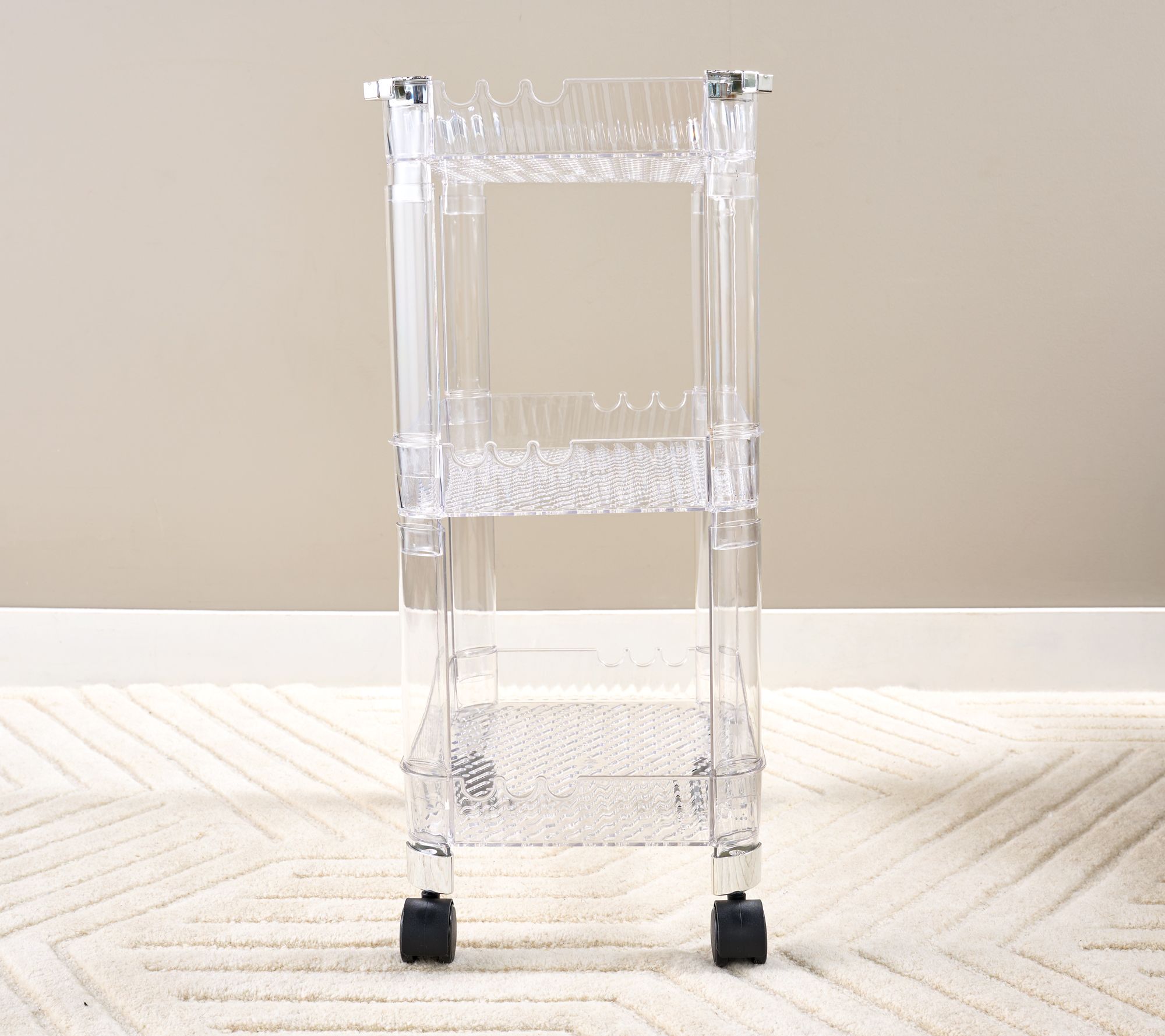 "As Is" c e l l a 3-Tier Clear Utility Rolling Cart - QVC.com